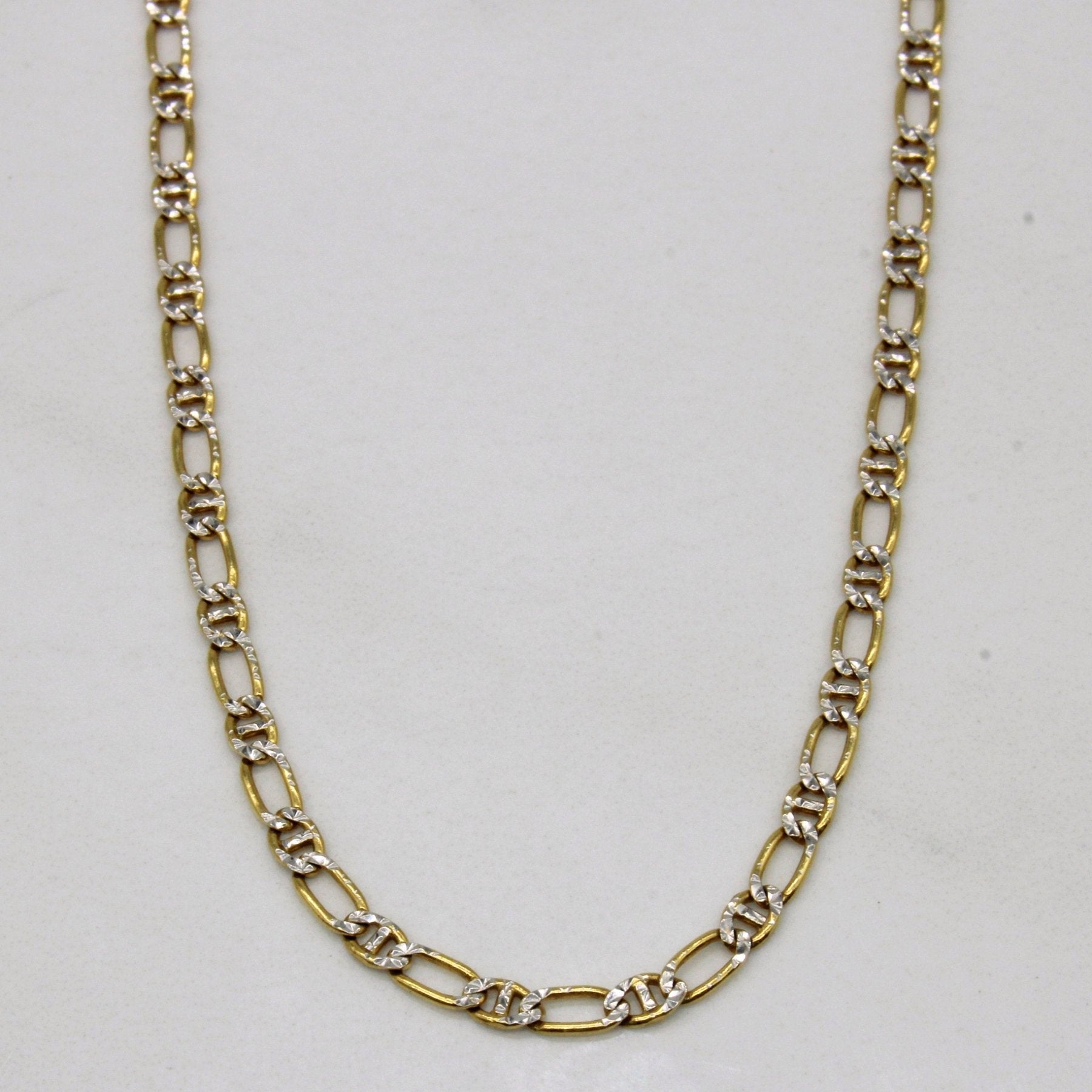 10k Two Tone Gold Anchor Link Chain | 16"