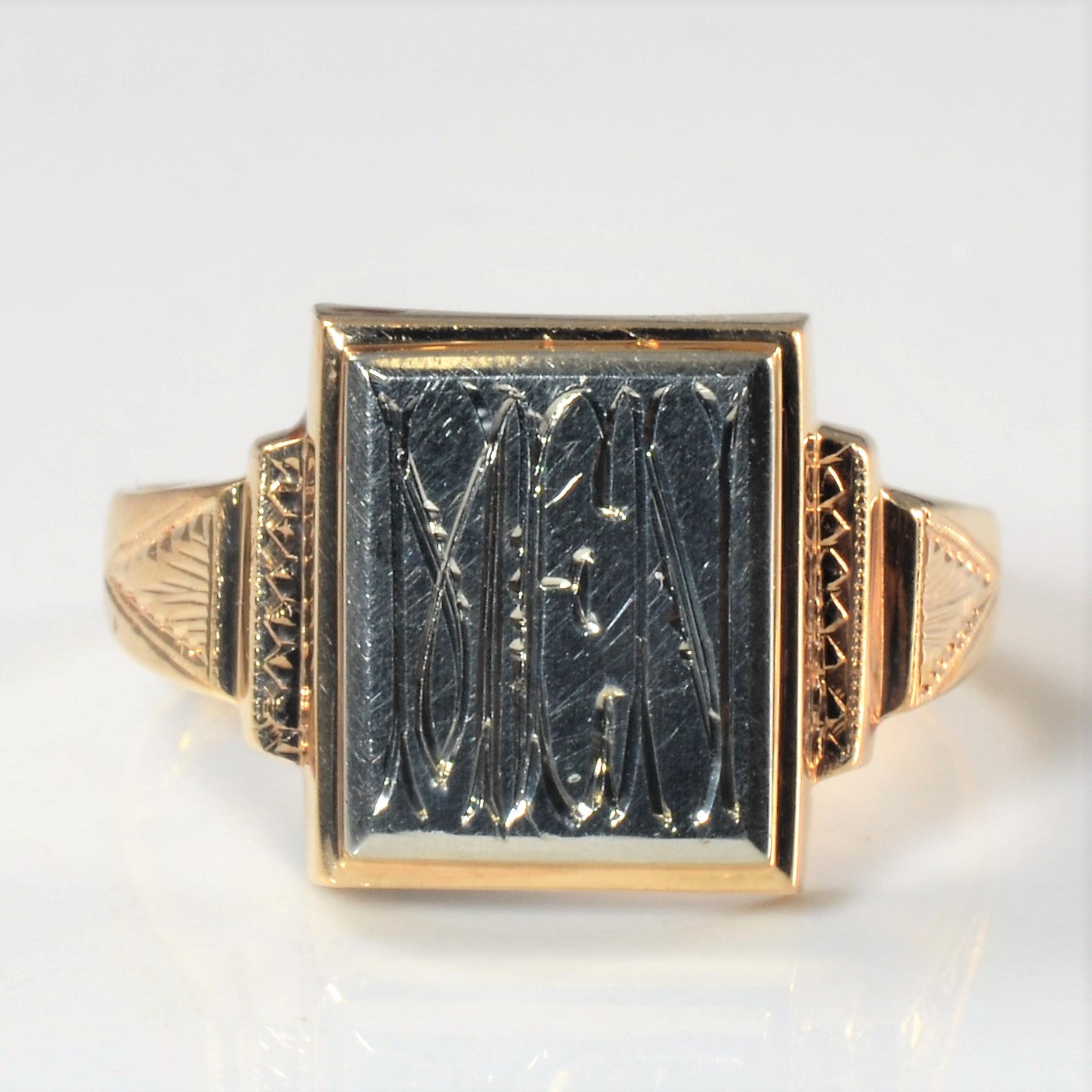 Initial MCN Two Tone Signet Ring SZ 9 75 100 Ways initial-mcn-two-tone-signet-ring-sz-9-75-100-ways