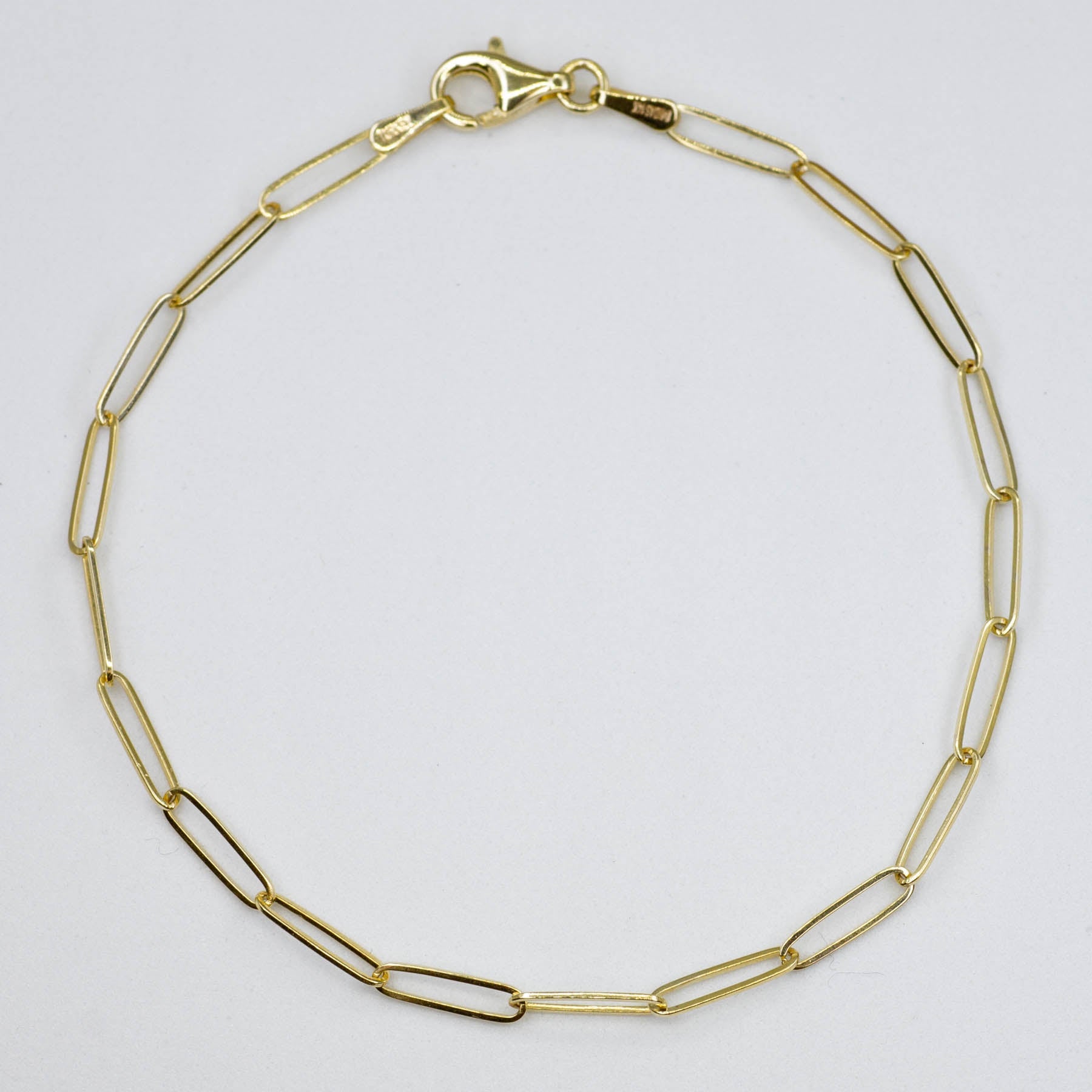 '100 Ways' Yellow Gold Paperclip Chain Bracelet | 7"