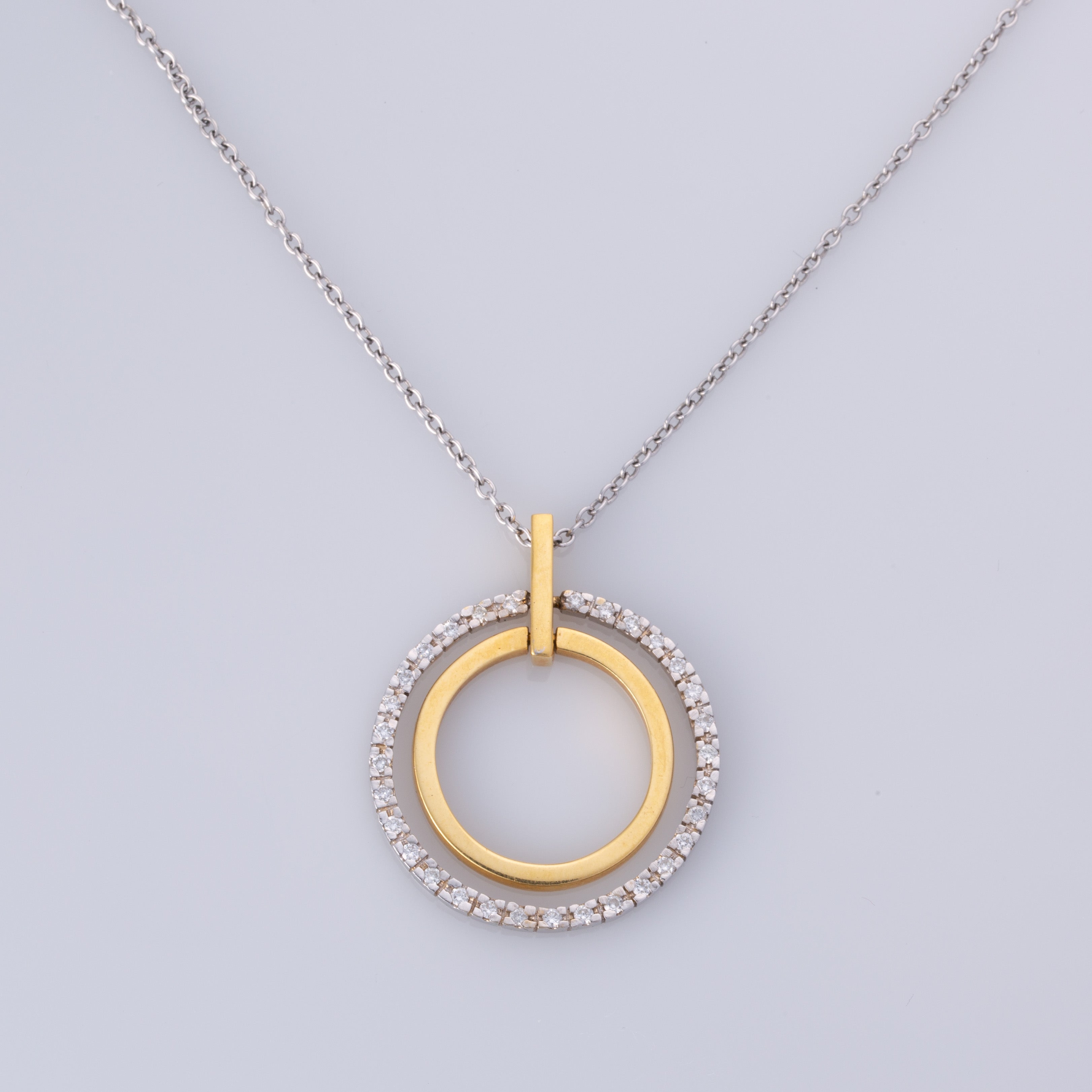18K Yellow and White Gold Diamond Necklace | 0.62ctw | 16"| – 100 Ways