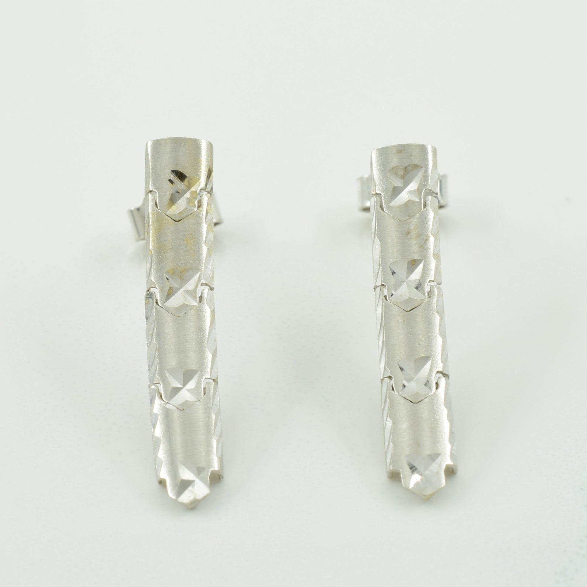 18k White Gold Chain & Stud Earrings Set | 16" | – 100 Ways