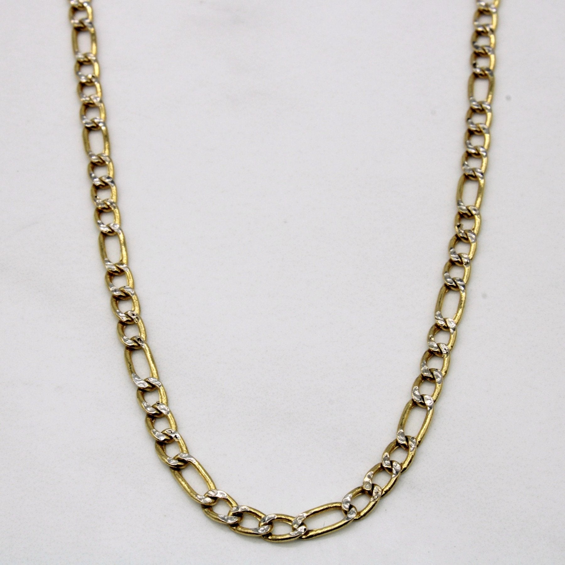 10k Two Tone Figaro Chain | 24"