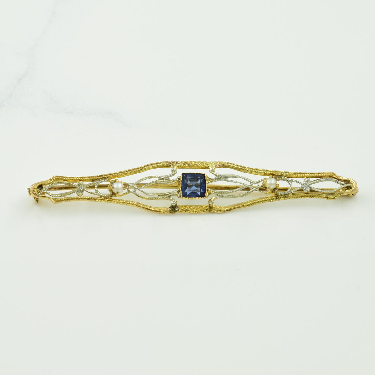 Retro Blue Topaz Brooch | 9.50 ct