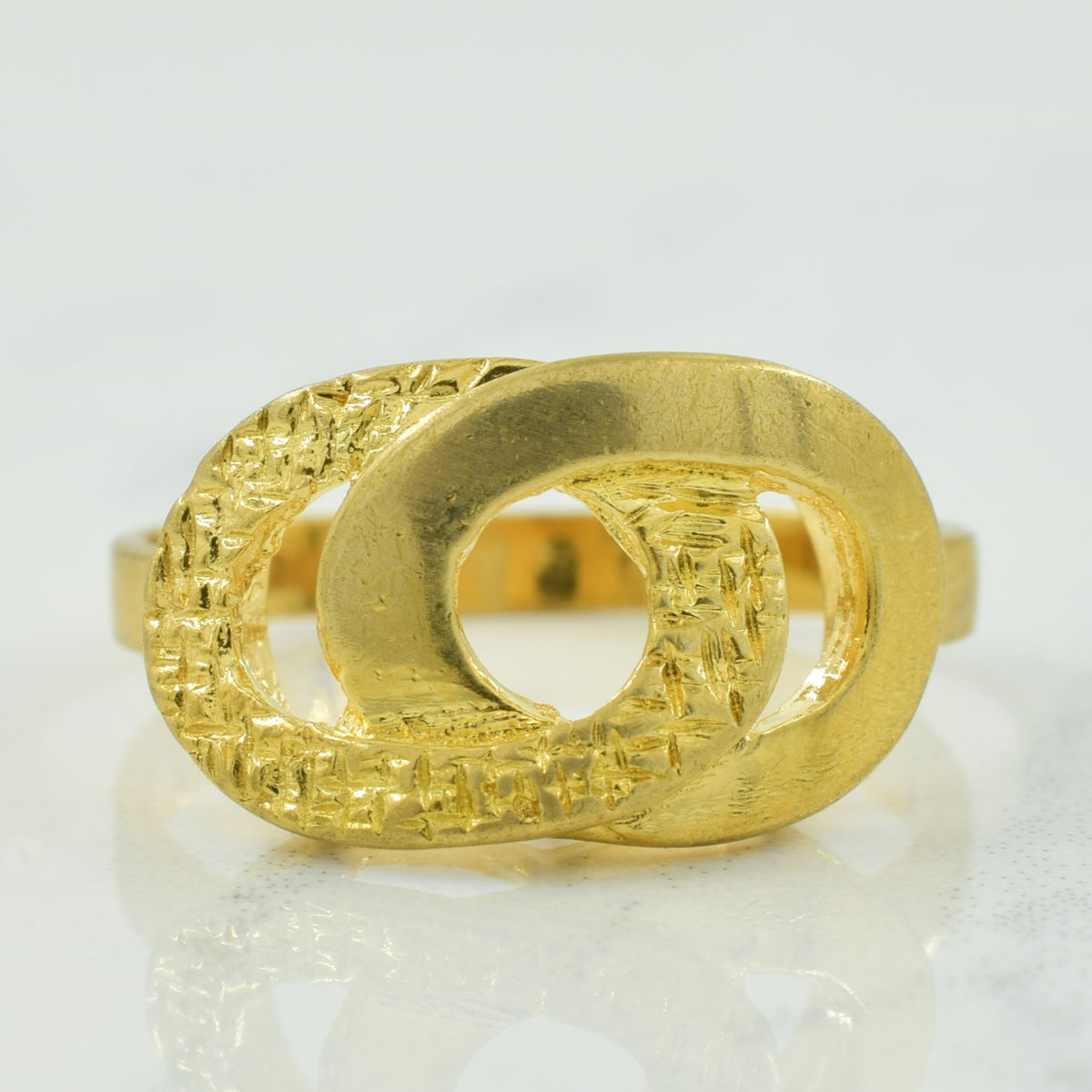 18k Yellow Gold Double Loop Ring | SZ 7.25