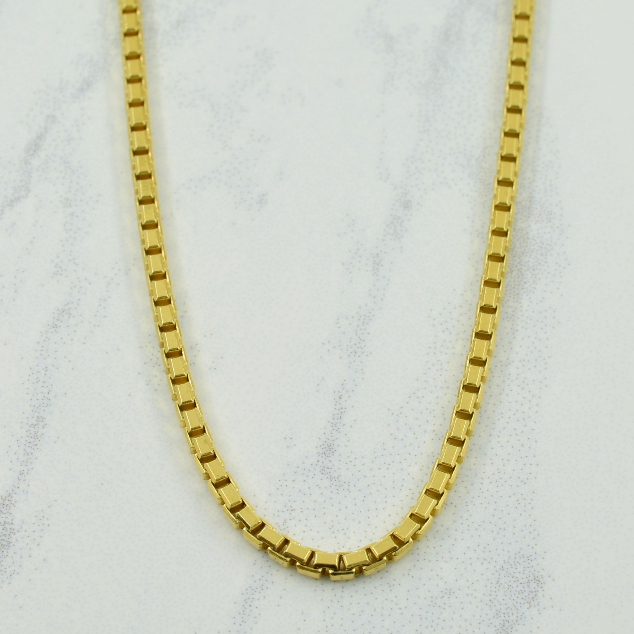 18k Yellow Gold Italian Hallmark Box Chain | 18"