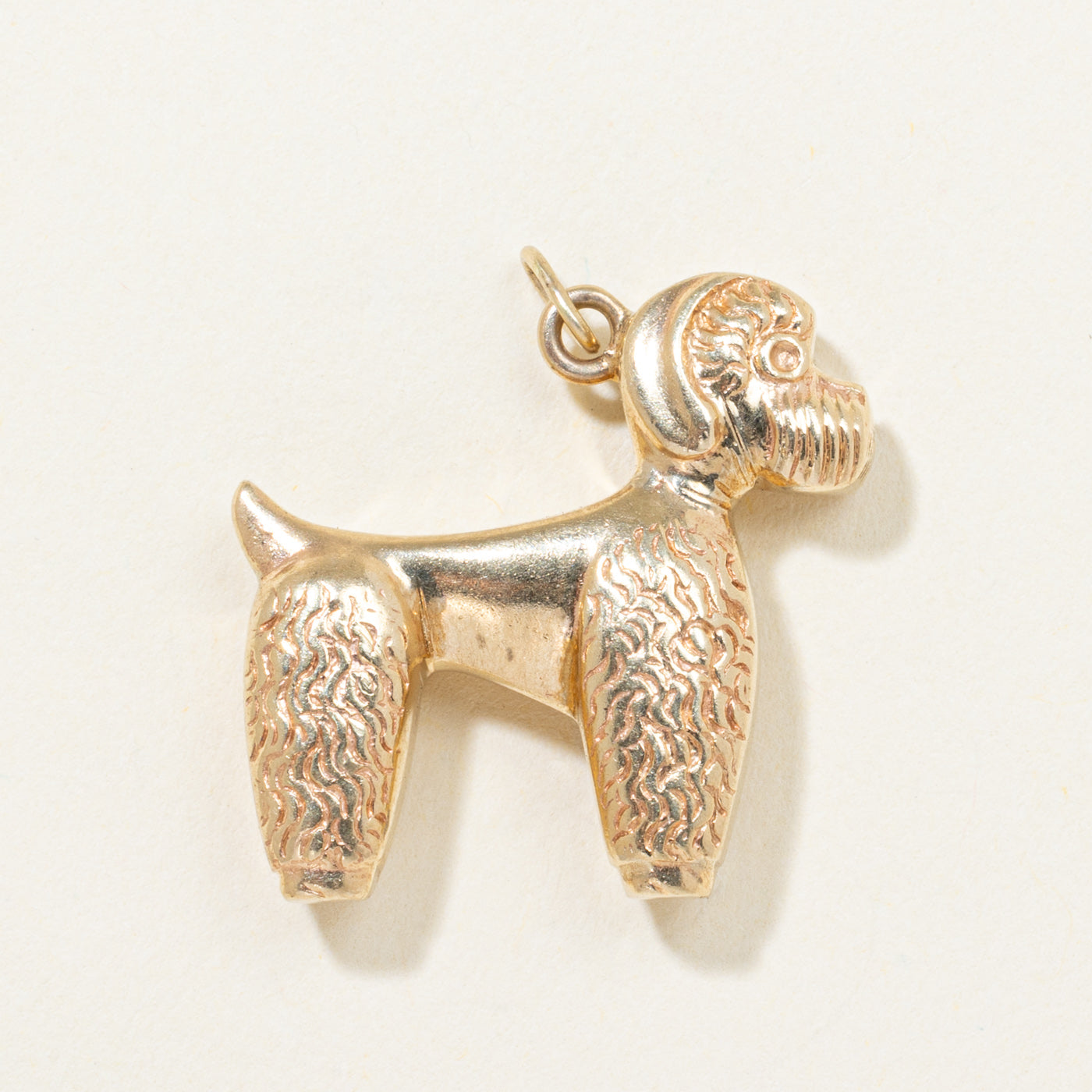 10K Yellow Gold Poodle Dog Charm