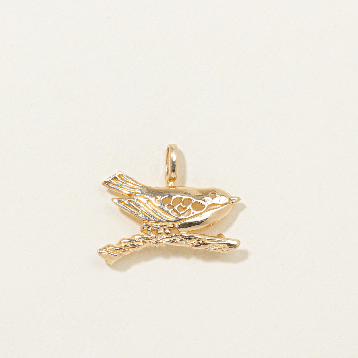 10K Yellow Gold Wren Bird Charm