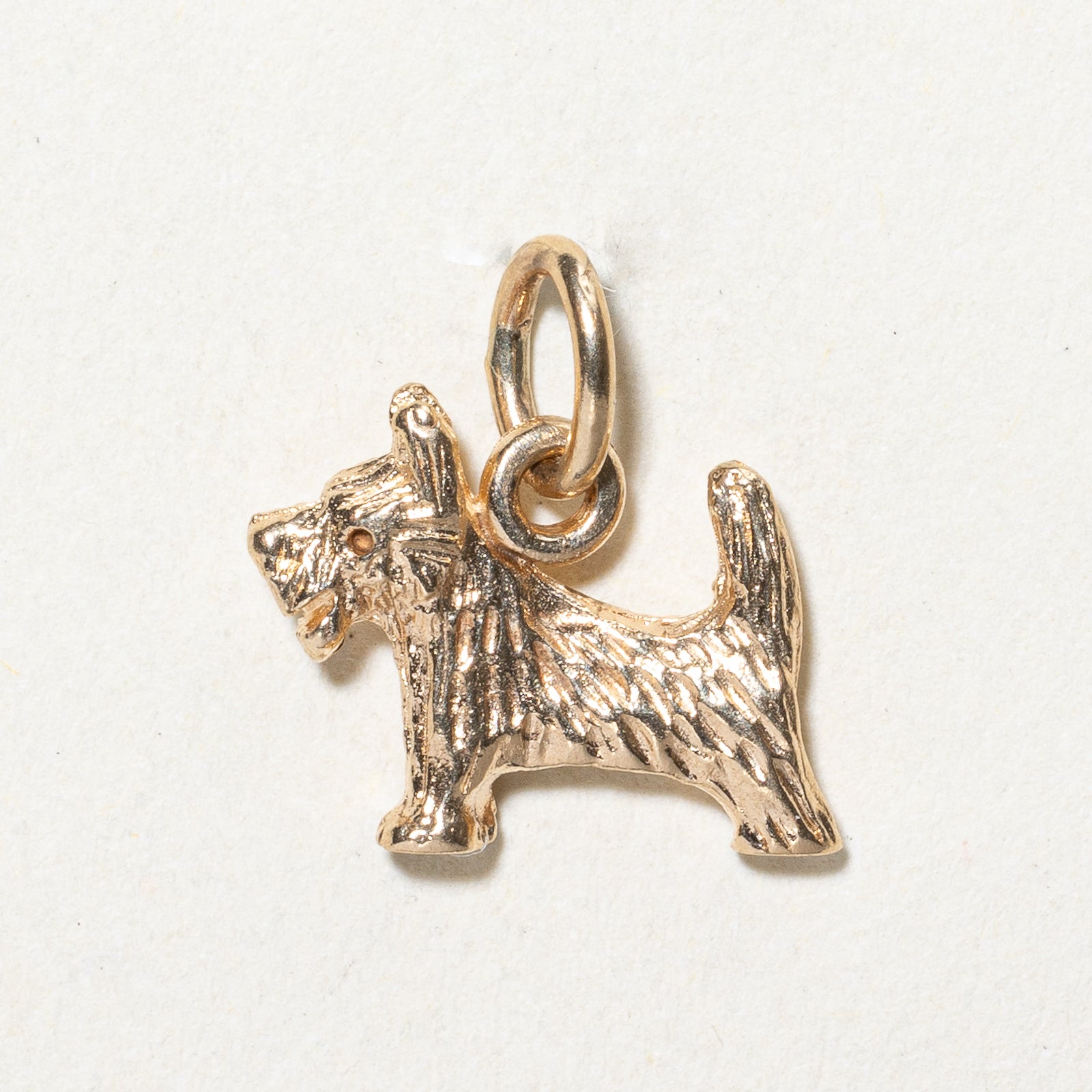 10k Yellow Gold Terrier Dog Charm