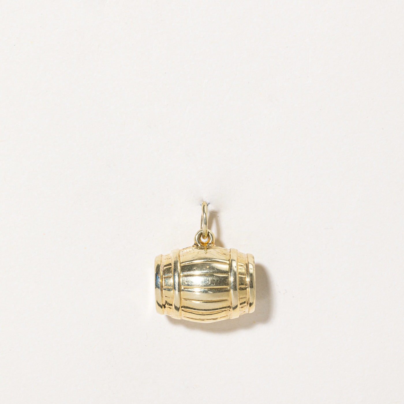 14k Yellow Gold Barrel Charm