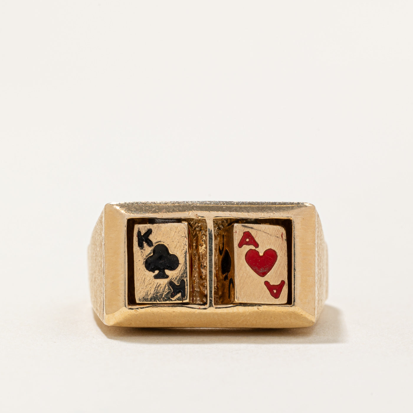 14k Yellow Gold Card Game Ring | SZ 11.75