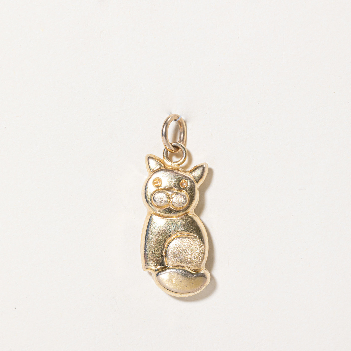 14k Yellow Gold Cat Charm