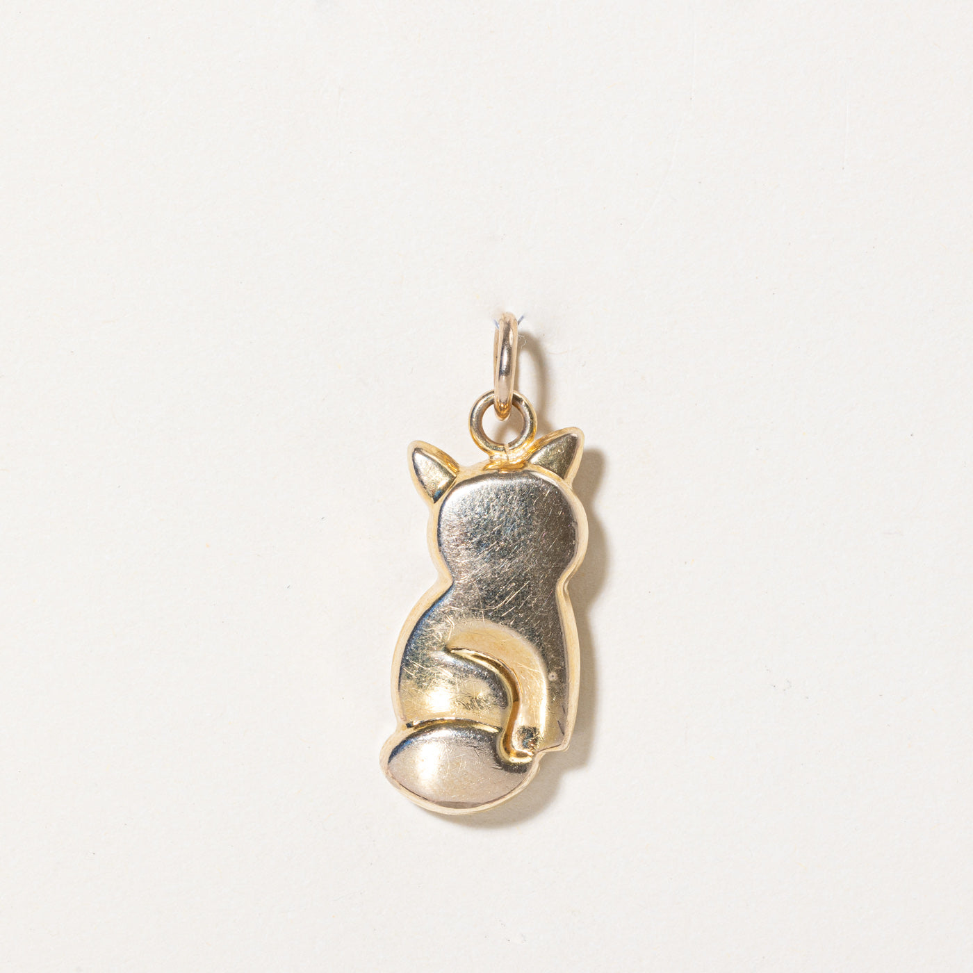 14k Yellow Gold Cat Charm