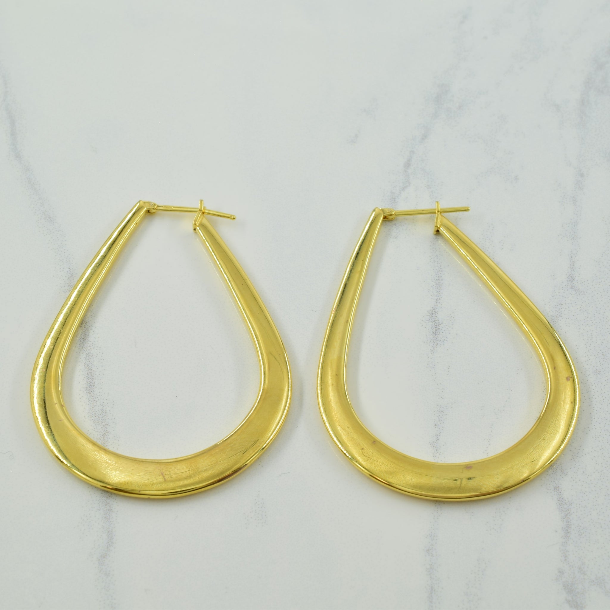 18k Yellow Gold Large Teardrop Earrings