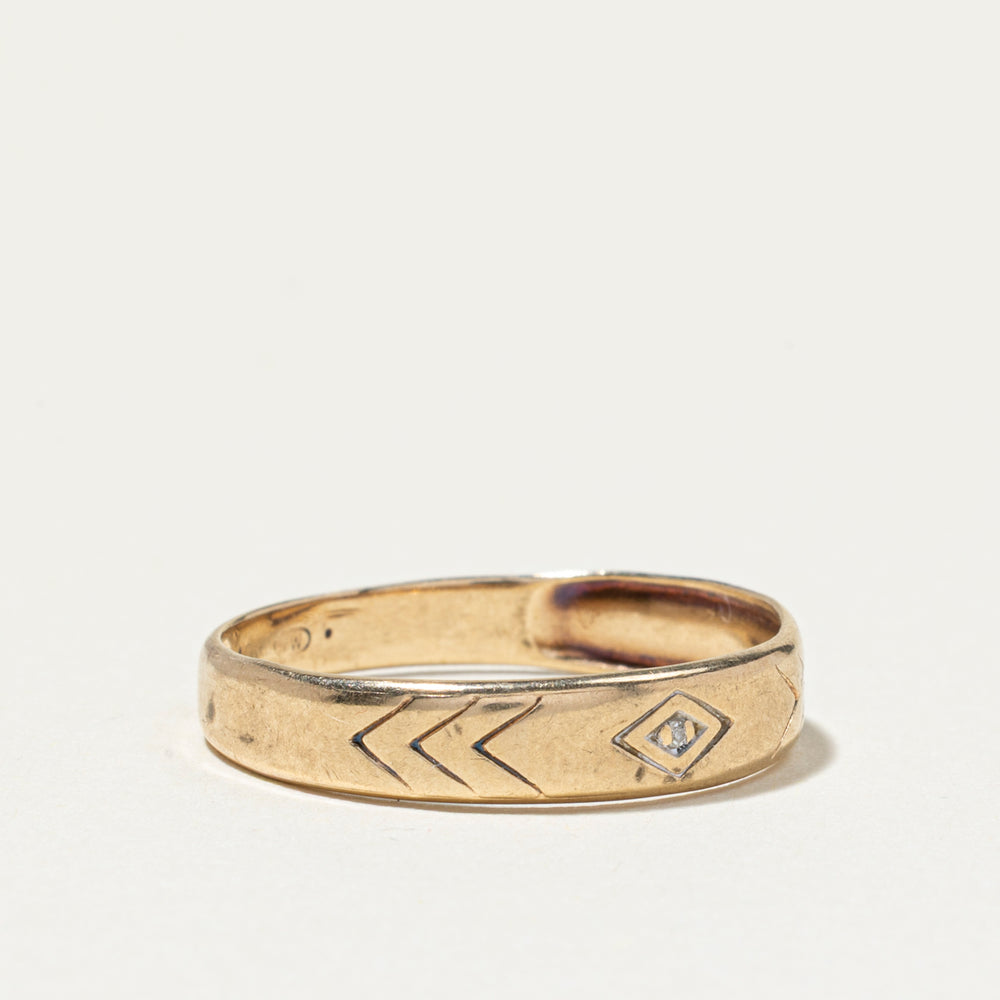 Flush Set Diamond Engraved Band | 4mm | SZ 10