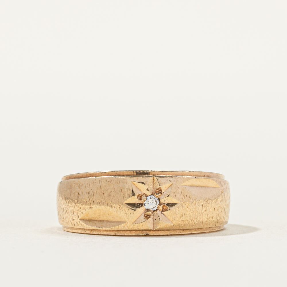 Star Set Diamond Textured Band | SZ 5.0