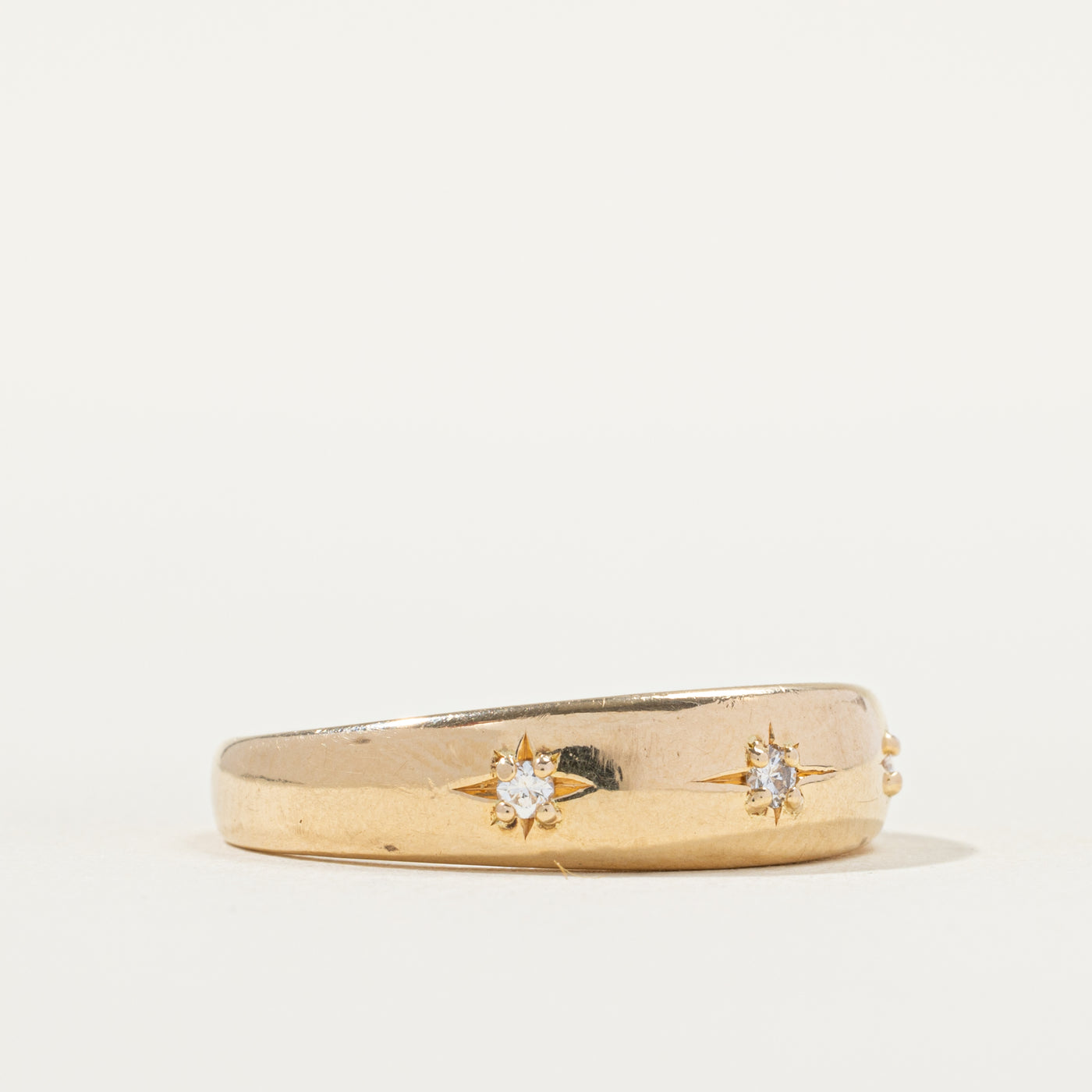 Three Stone Star Set Diamond Band | SZ 9.75