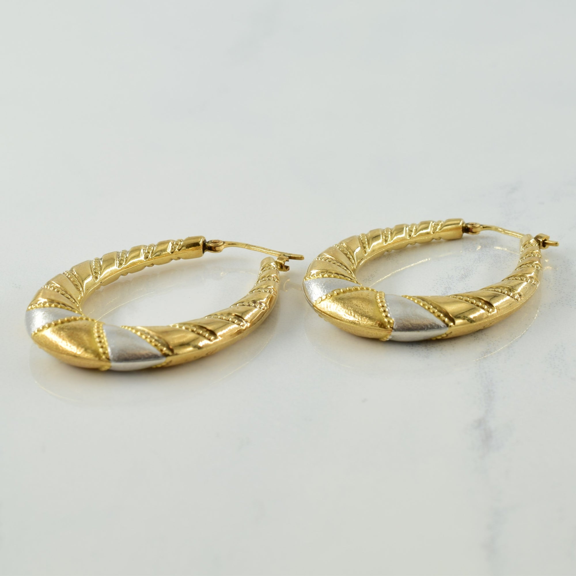 14k Two Tone Gold Hoop Earrings – 100 Ways