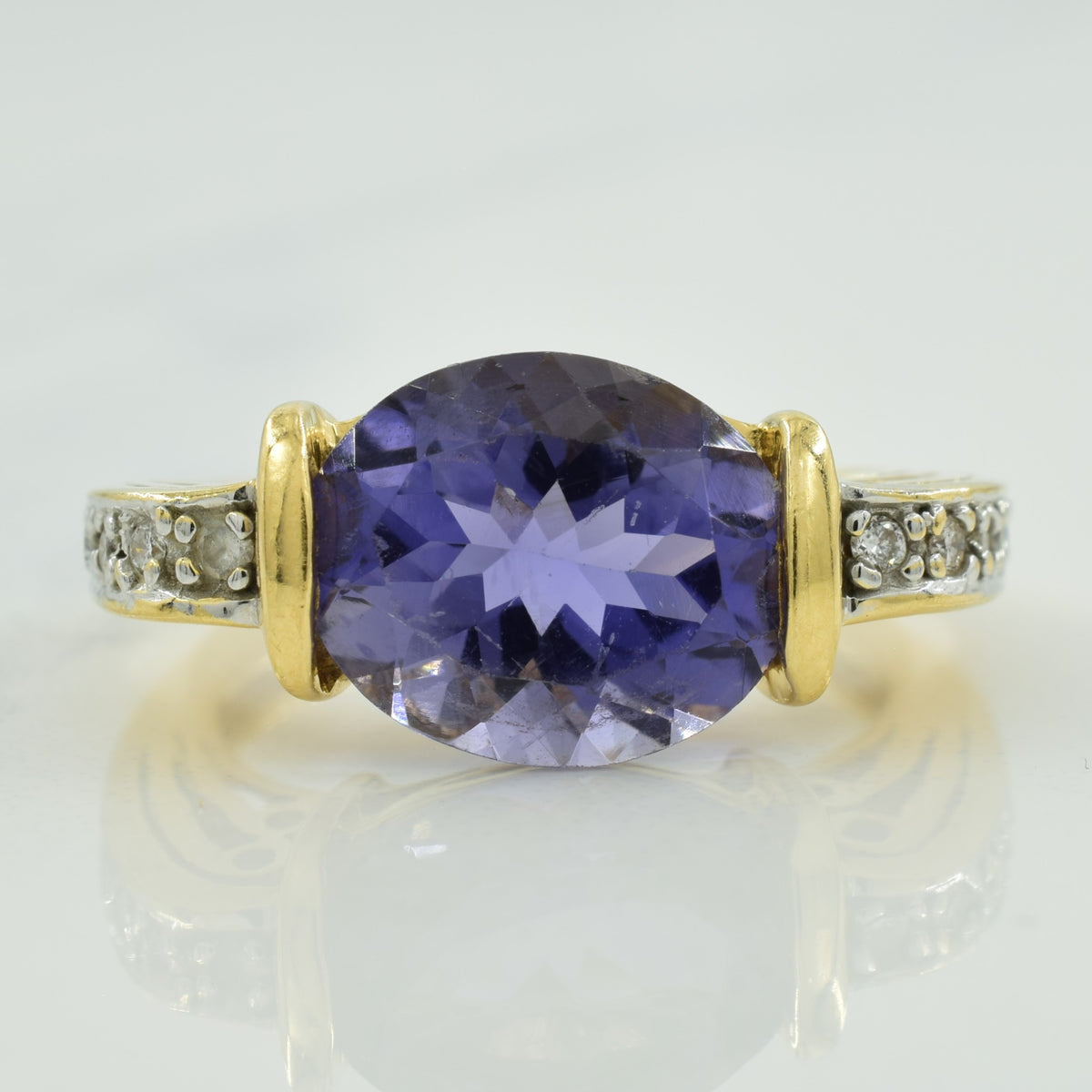 Iolite & Diamond Ring | 3.12ct, 0.12ct | SZ 7
