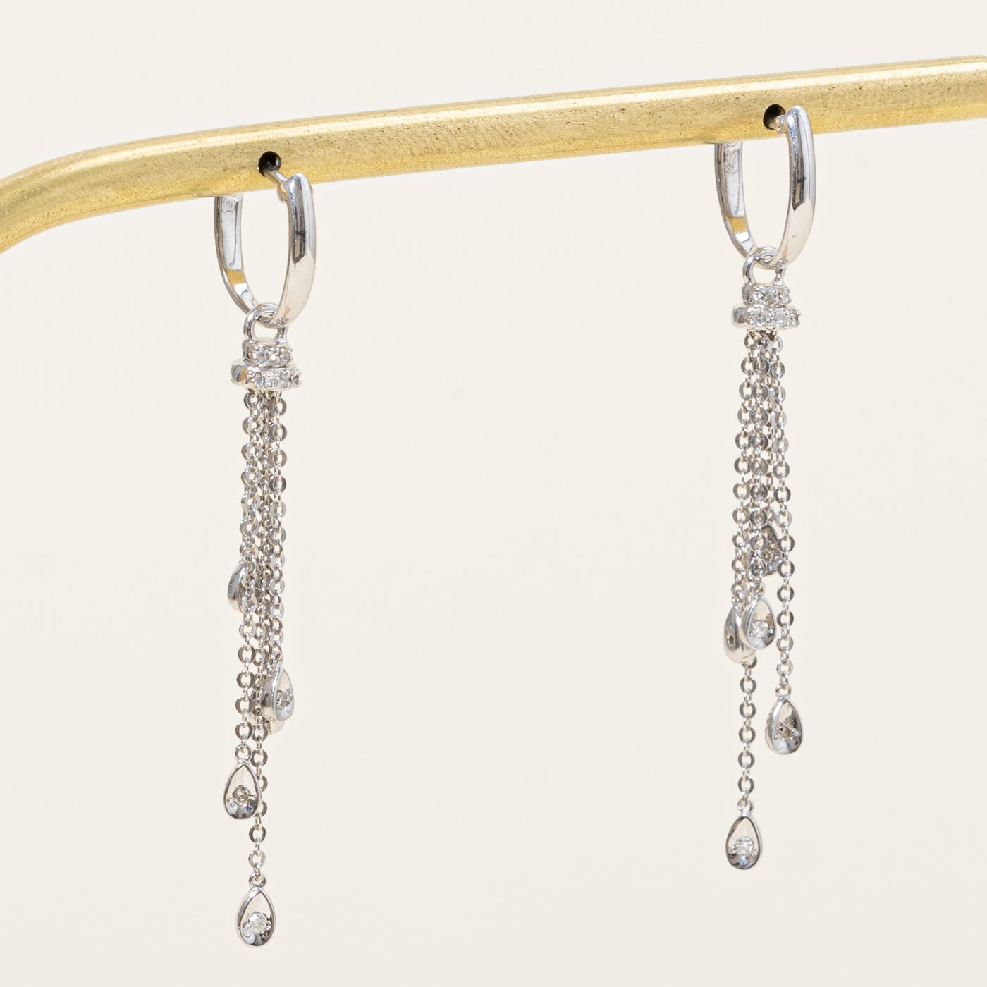 Diamond Drop Chain Earrings | 0.12ctw
