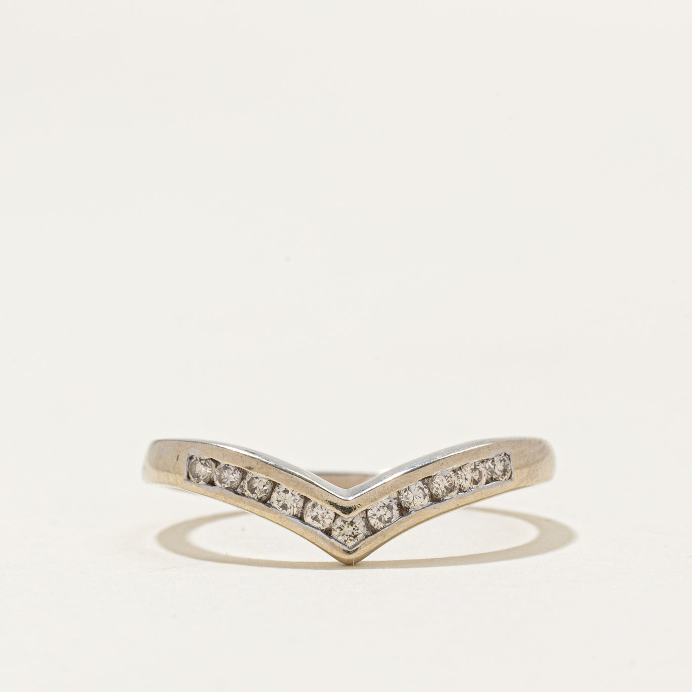 Channel Set Diamond Chevron Ring | 0.11ctw | SZ 5.5