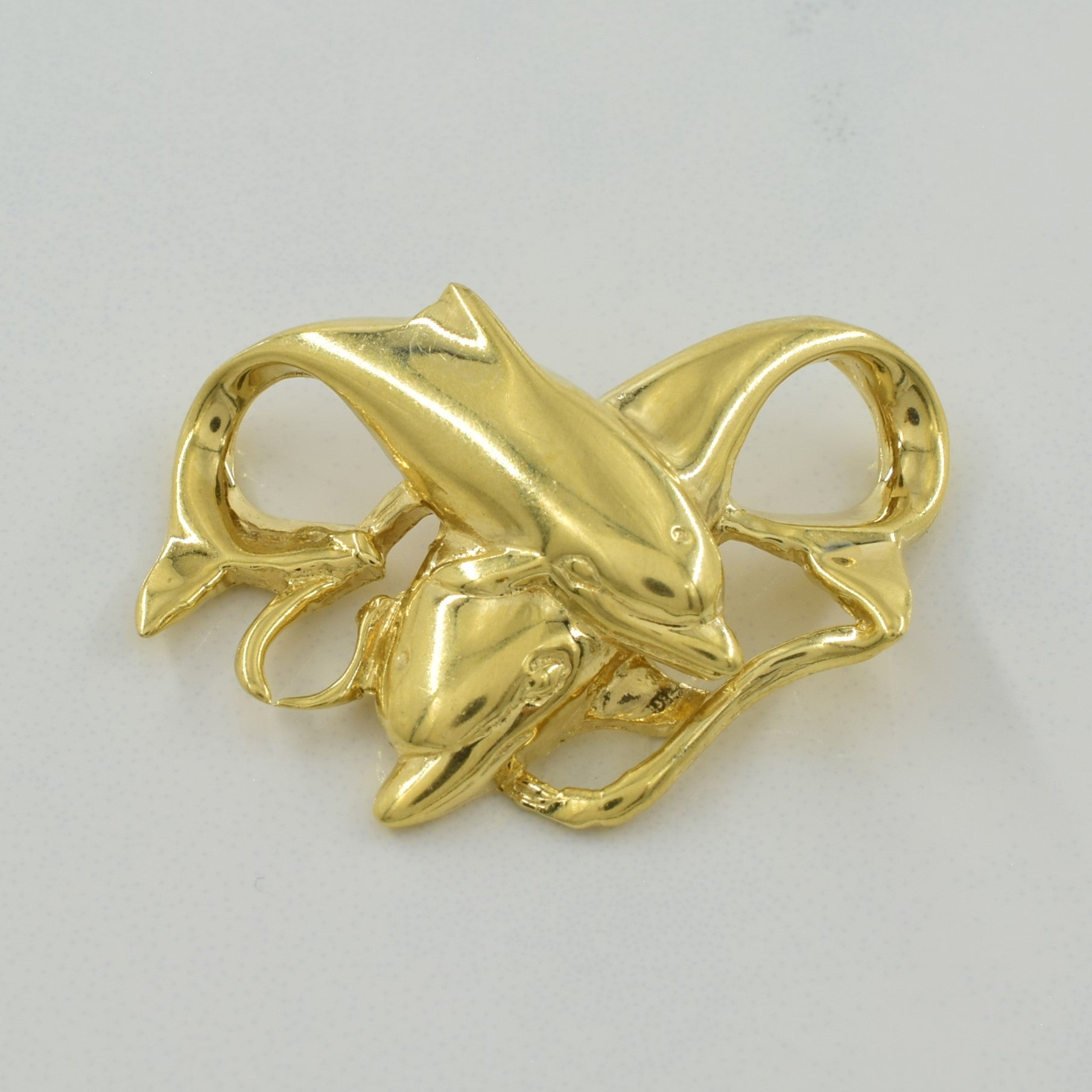 14k Yellow Gold Double Dolphin Pendant | – 100 Ways