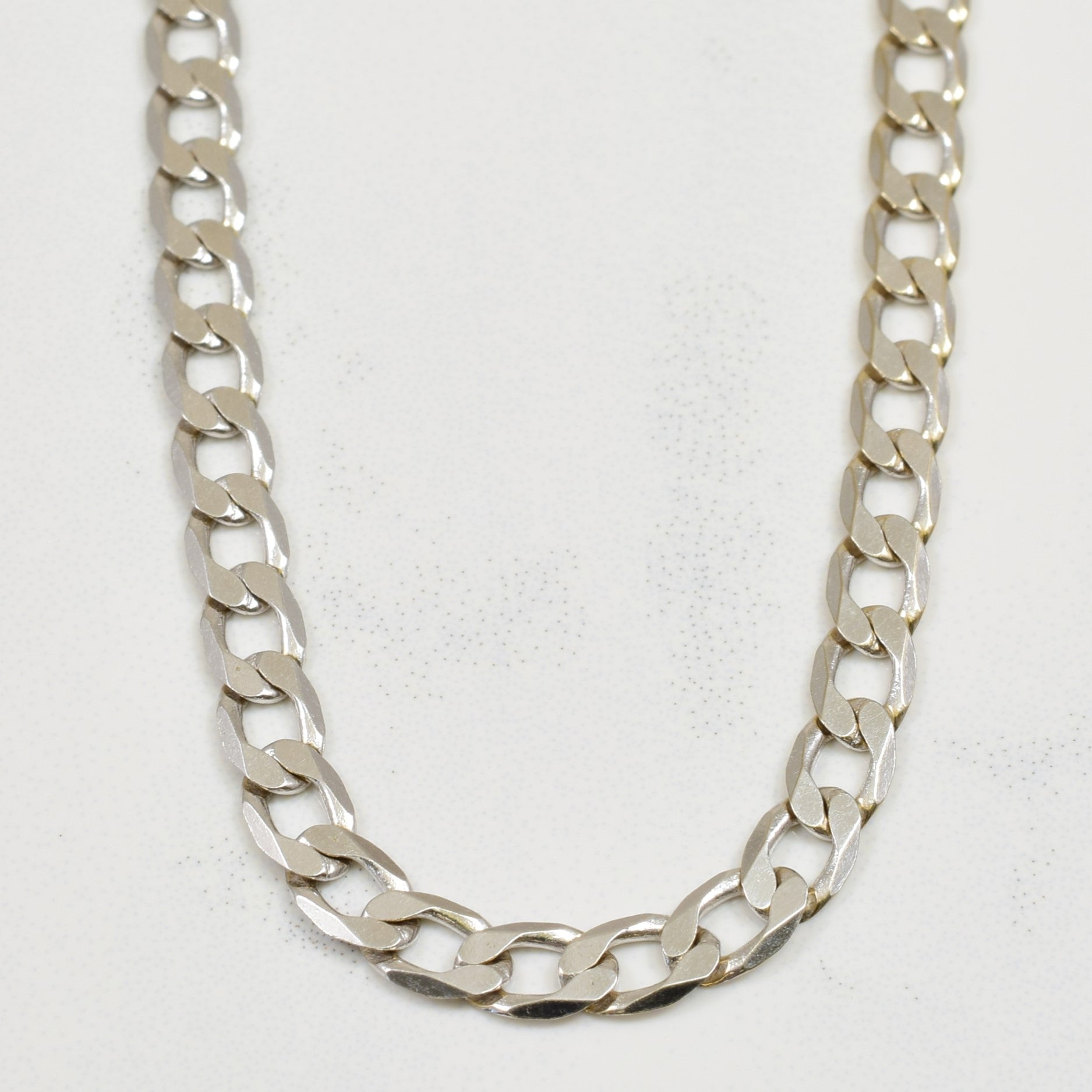 14k White Gold Cuban Chain | 20"