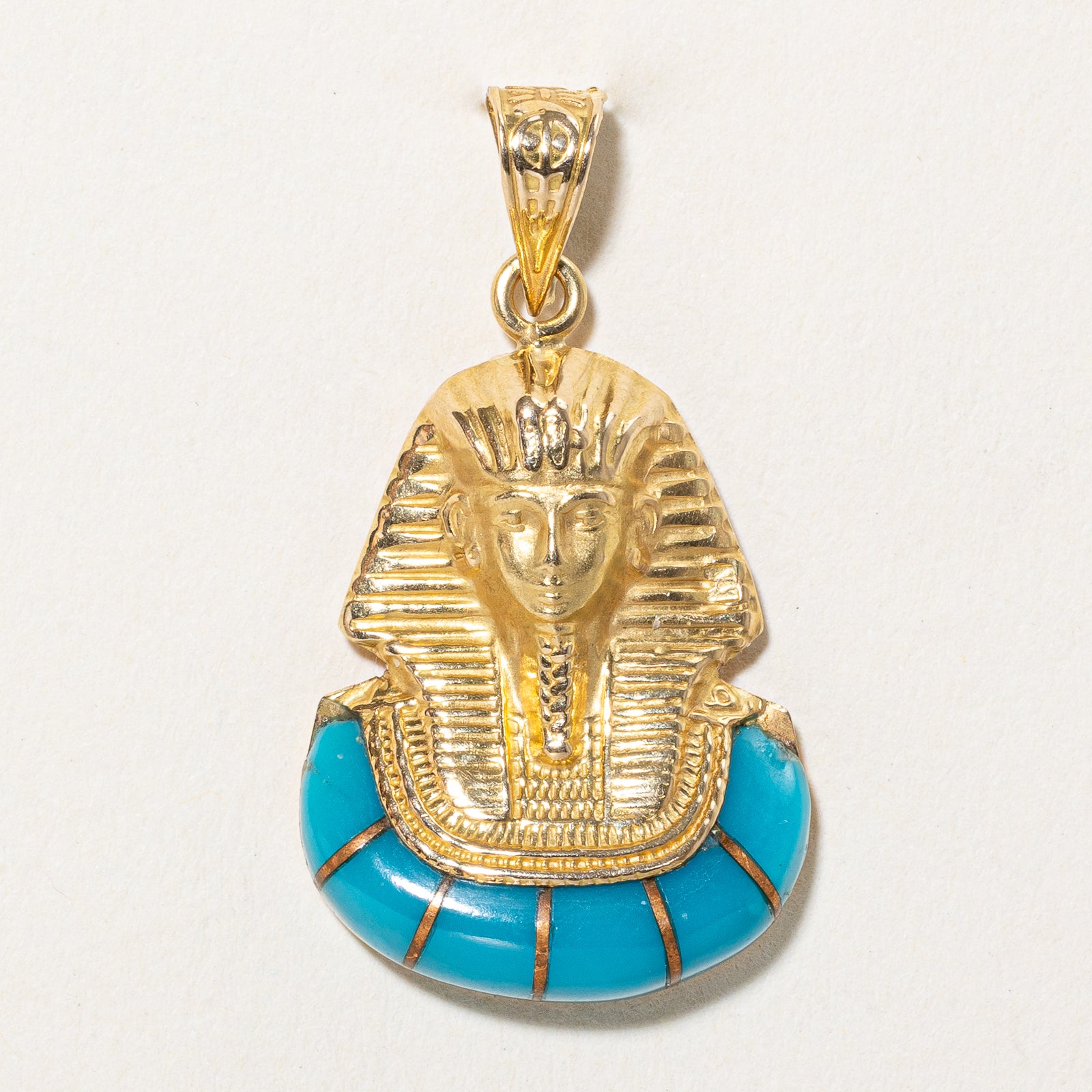Egyptian Pharaoh Head Turquoise Pendant | 3.00ct