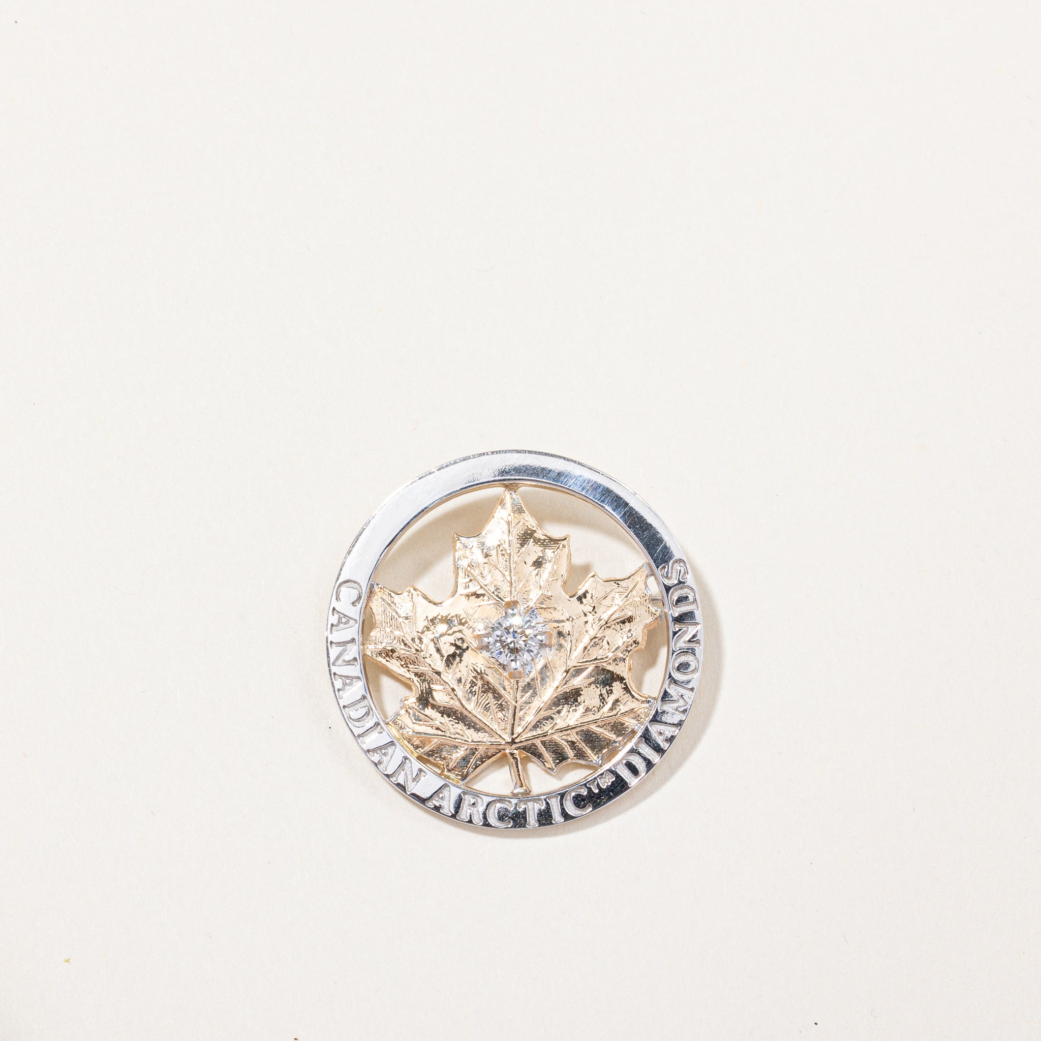 Canadian Arctic Diamond and 14k Gold Brooch | 0.32ct | 1.5"