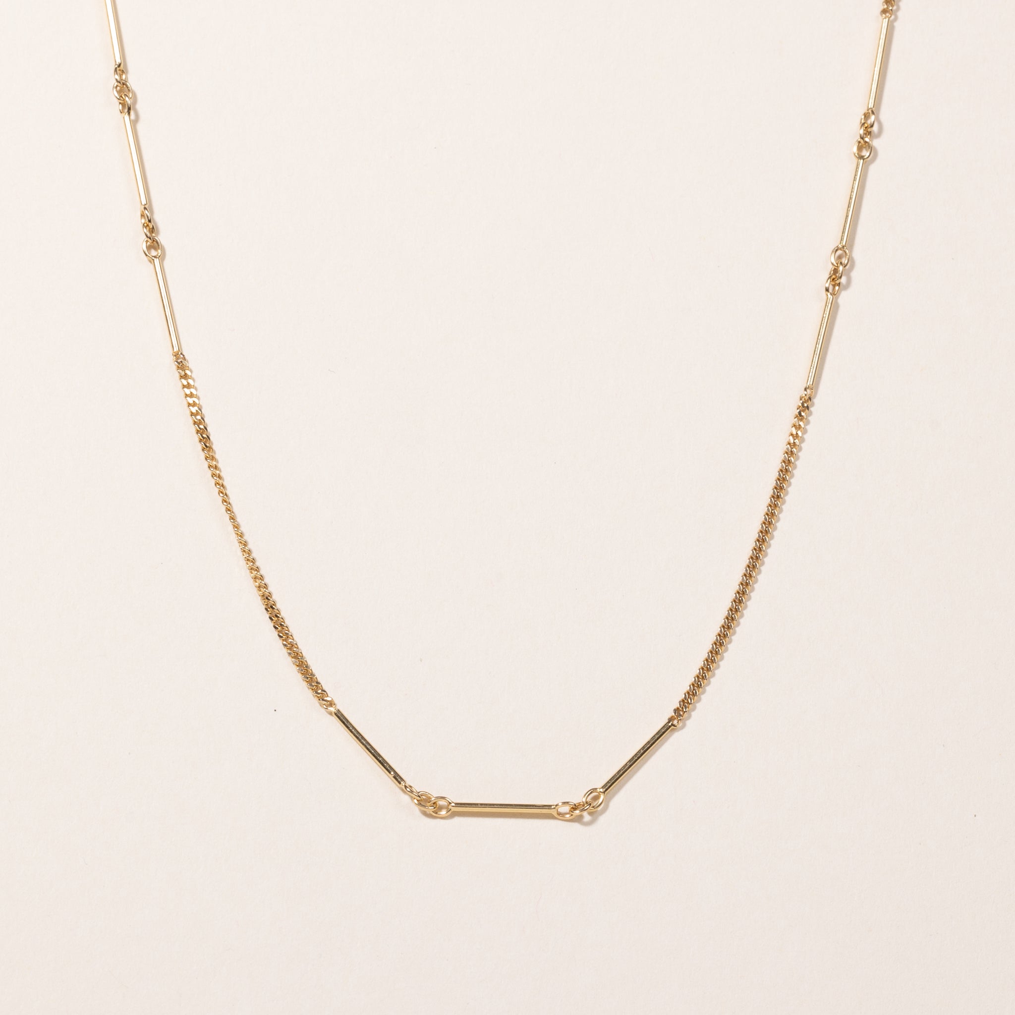 18k Yellow Gold Bar Link Chain | 20"