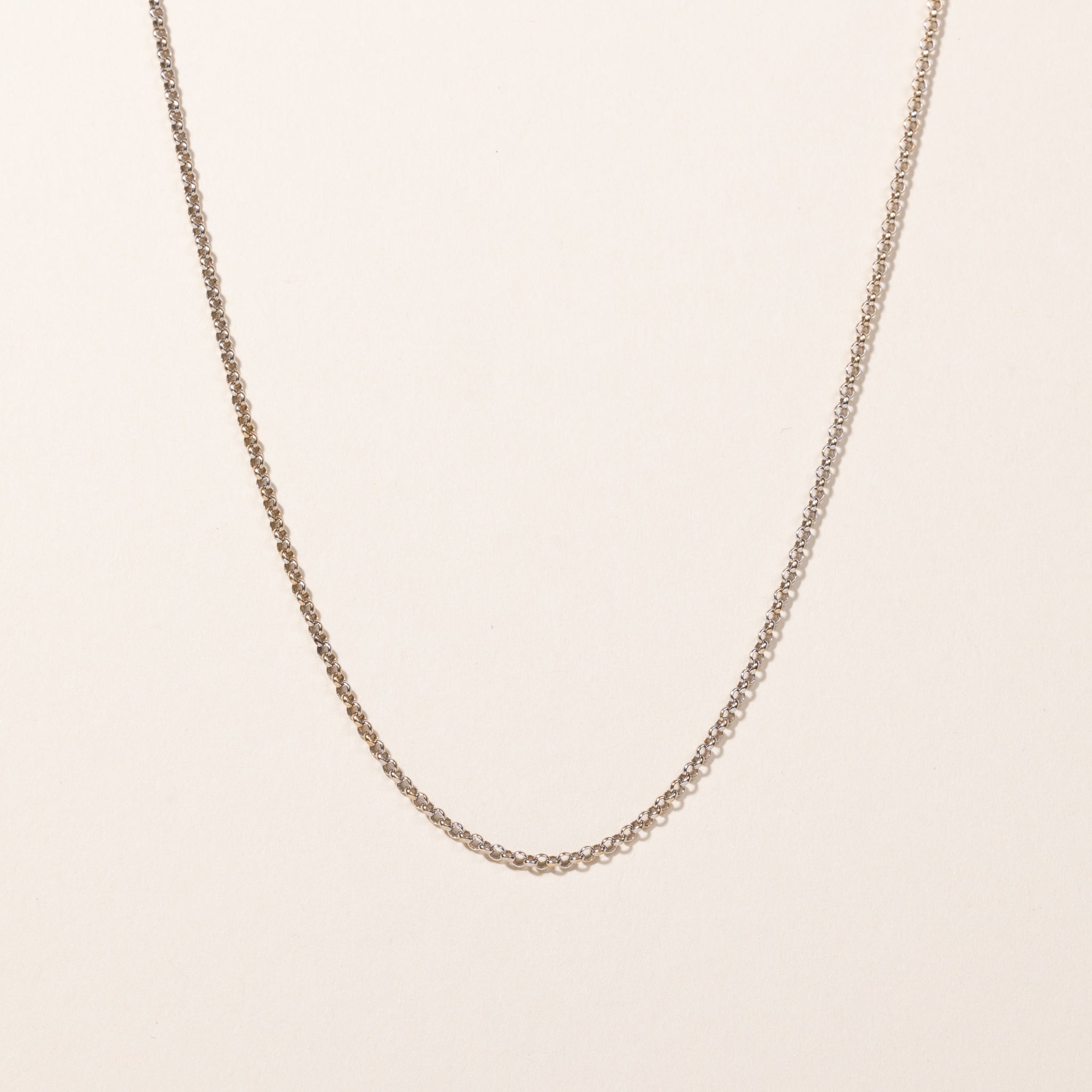 18k White Gold Rolo Chain | 24"