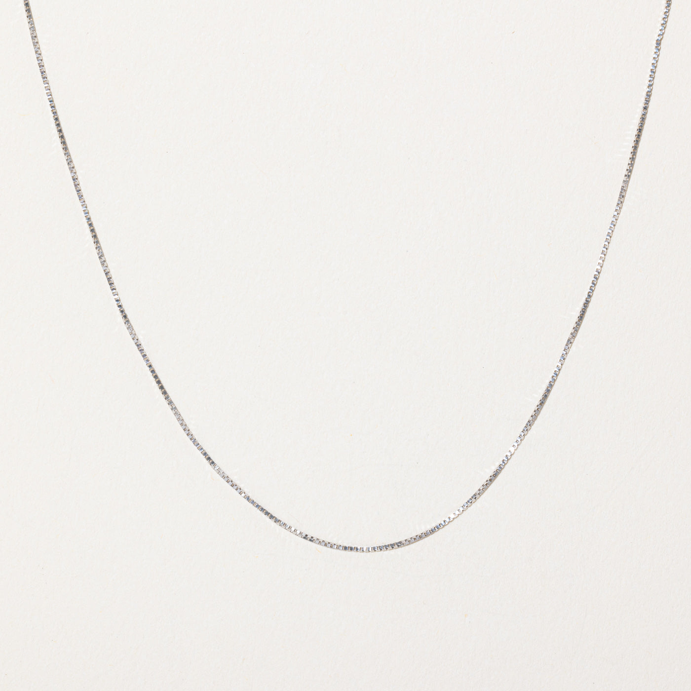 14k White Gold Box Link Chain | 19"