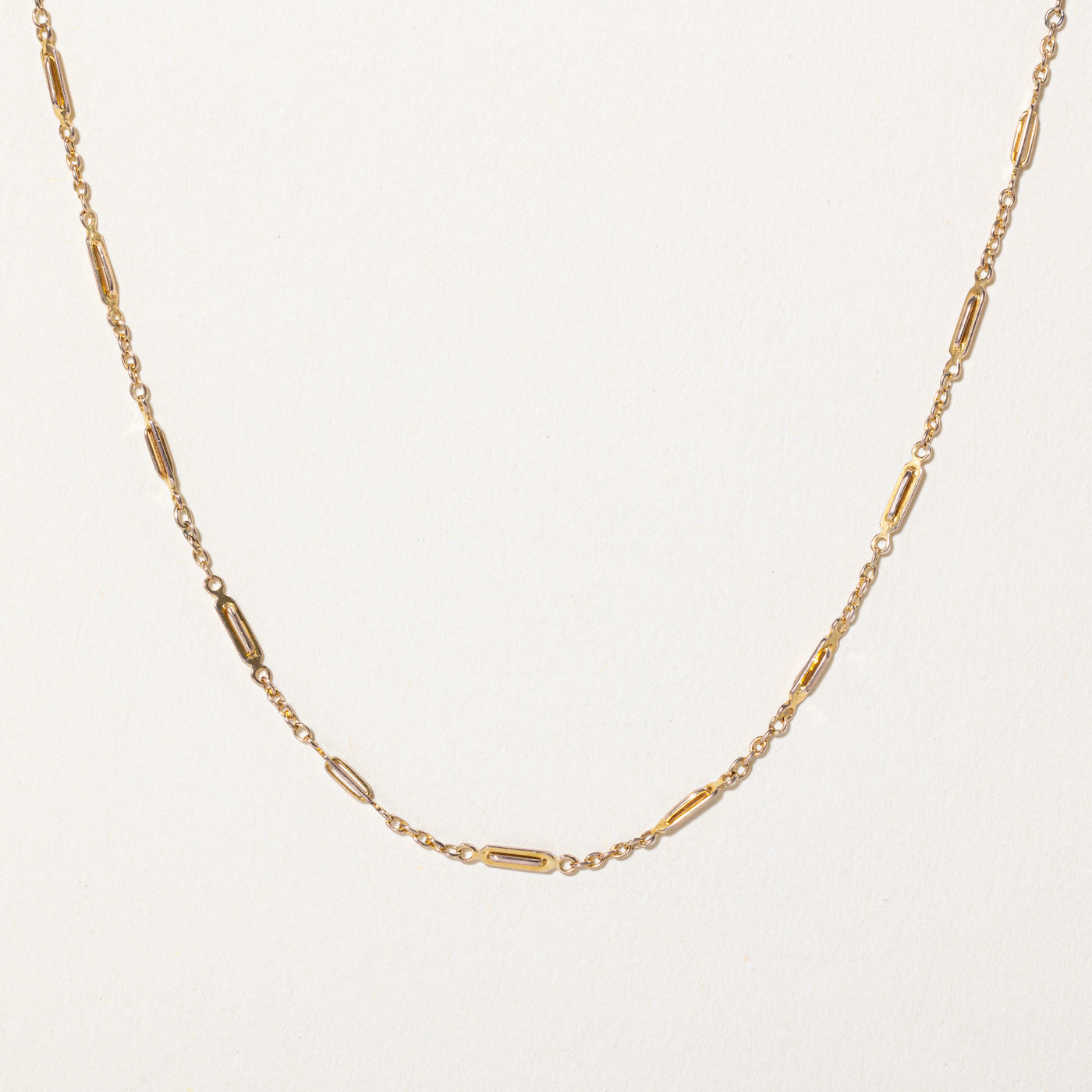 9k Yellow Gold Bar Link Chain | 18"