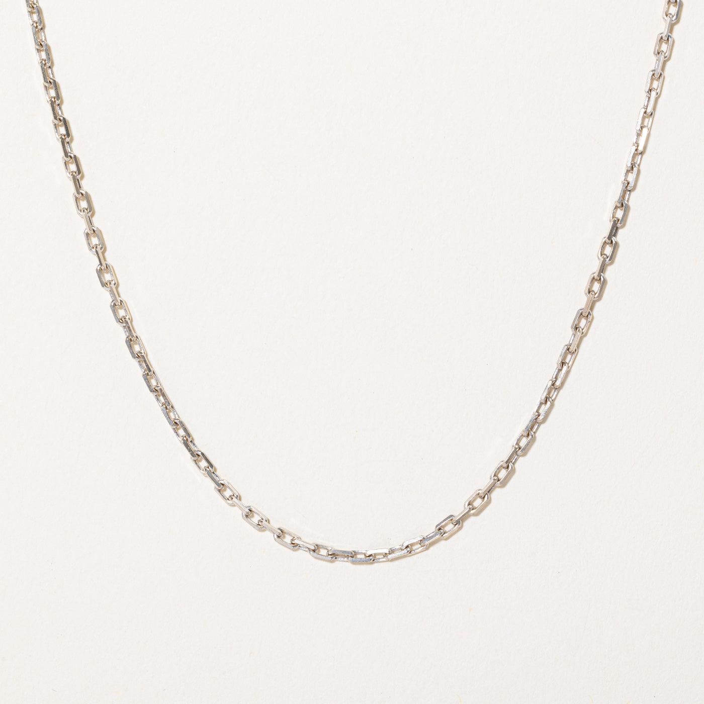 18k White Gold Knife Edge Cable Chain | 20"