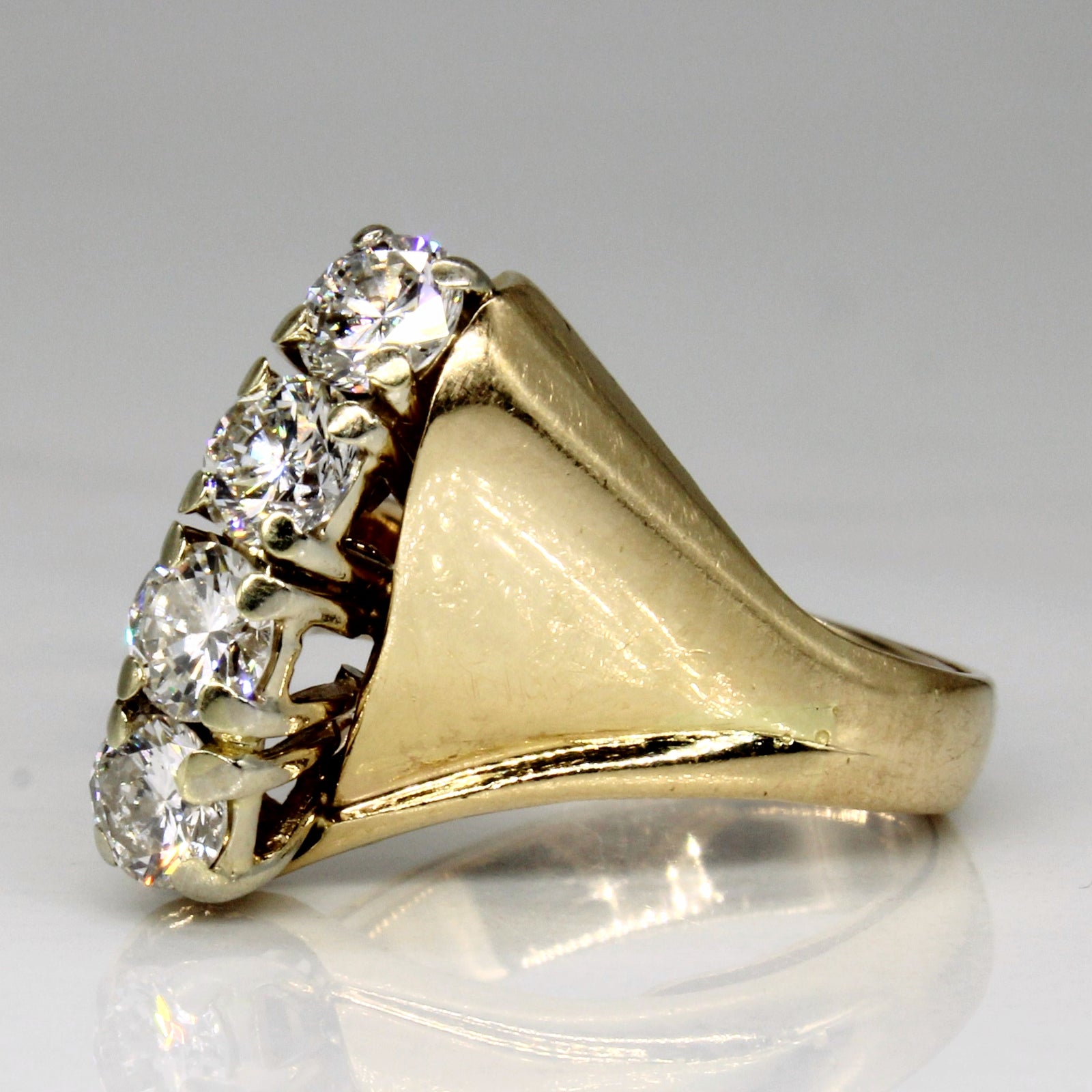 Unique Channel Set Diamond Chevron Ring | 0.39 ctw, SZ 6.25