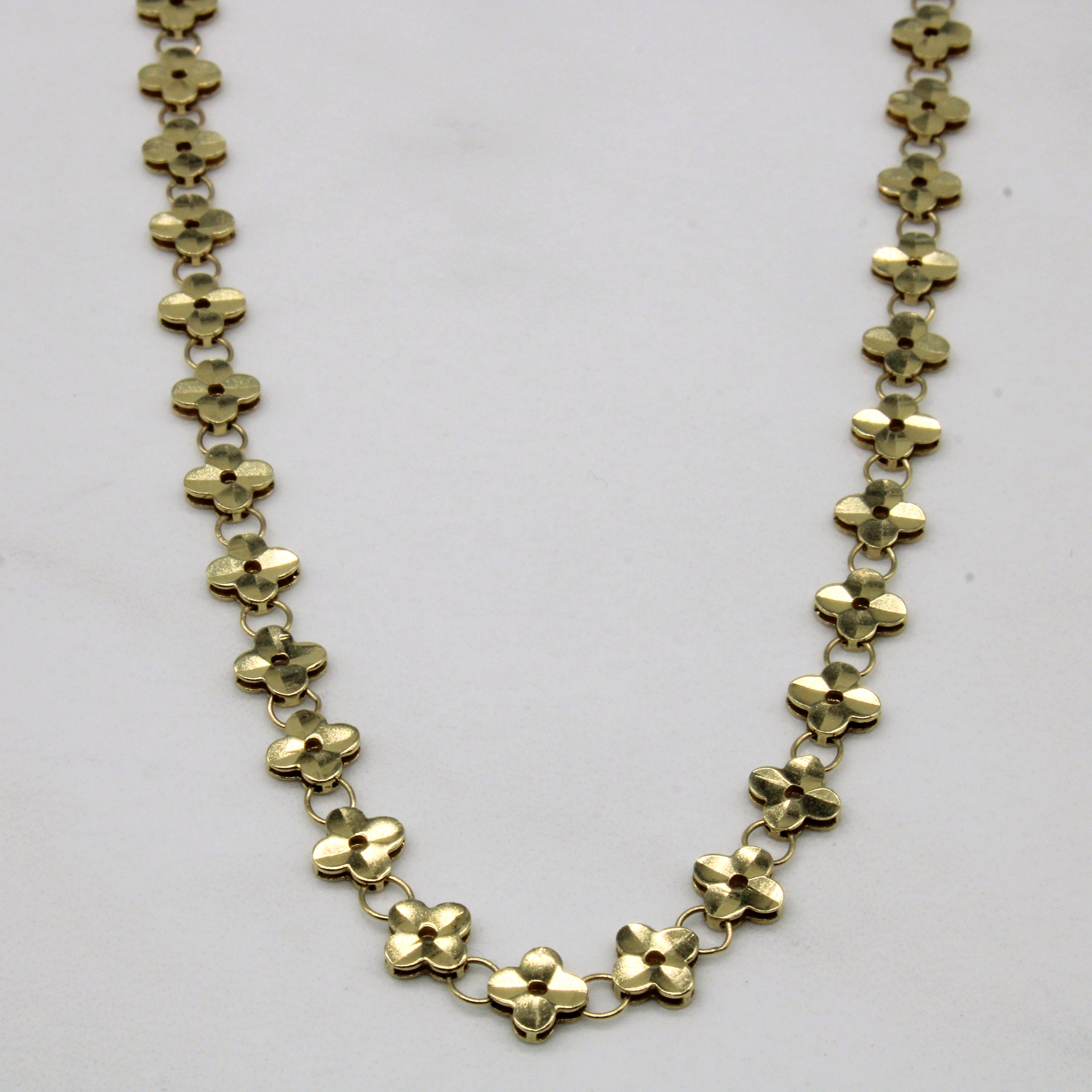 10k Yellow Gold Flower Link Chain | 16" | – 100 Ways