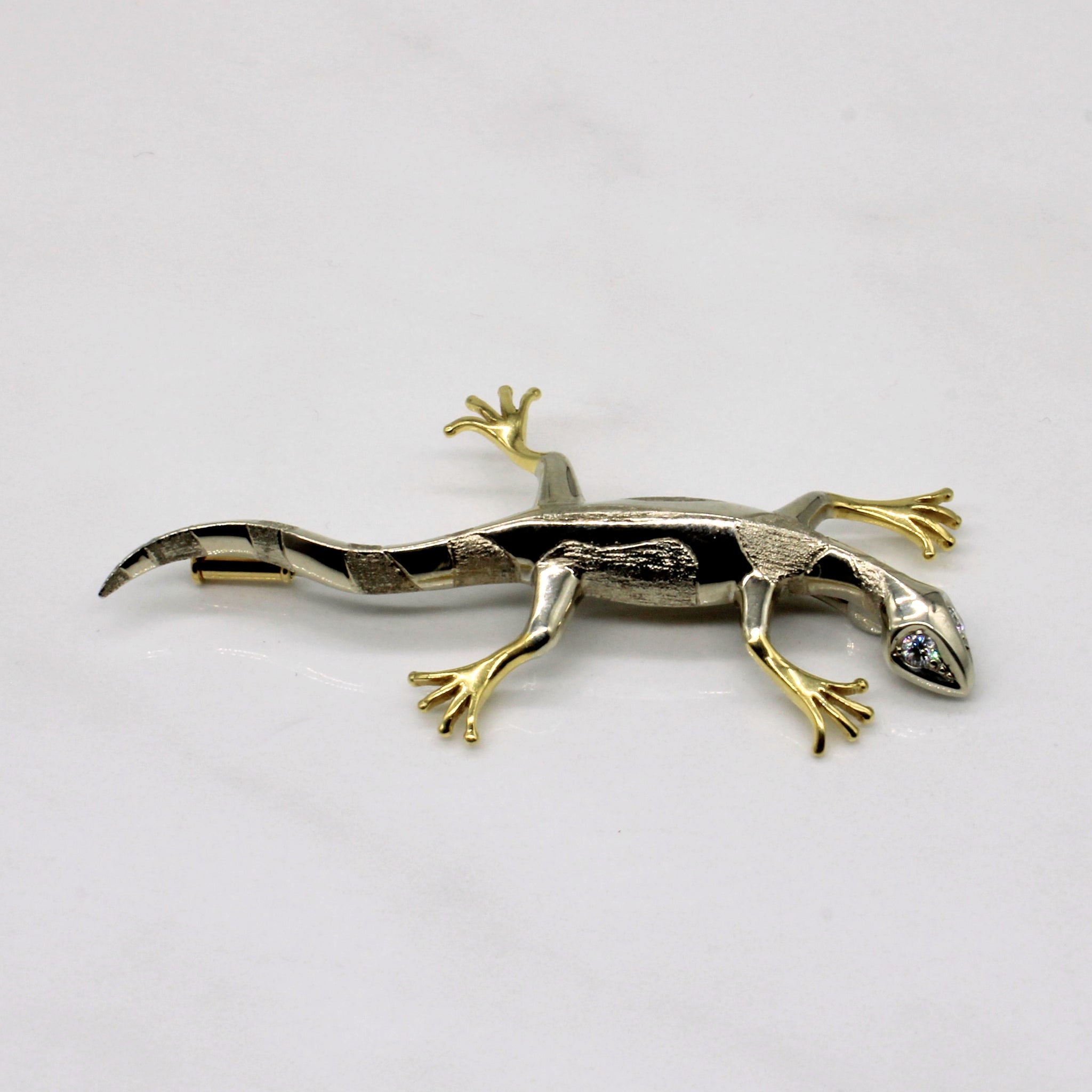 Diamond Gecko Brooch | 0.15ctw