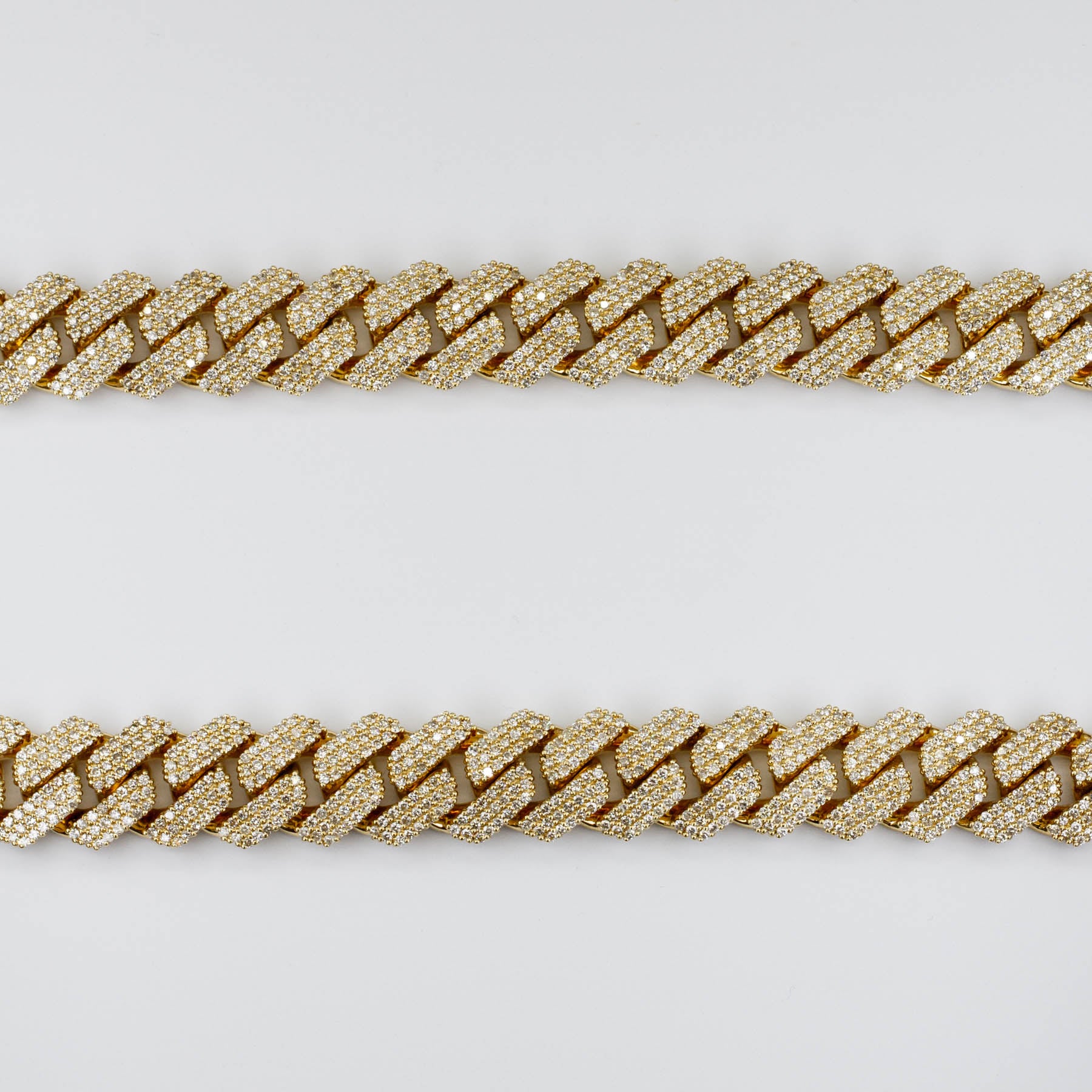 Diamond Cuban Link Necklace with Fold Over Bar Clasp | 21.5" | 24.28 c ...