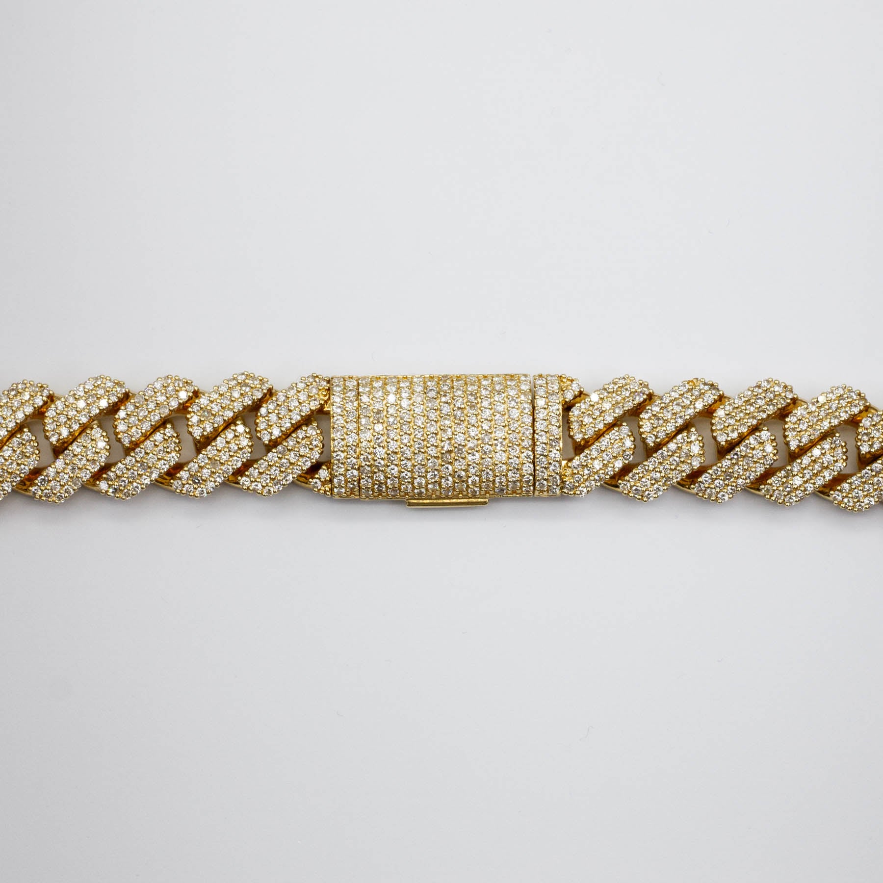 Diamond Cuban Link Necklace with Fold Over Bar Clasp | 21.5" | 24.28 c ...