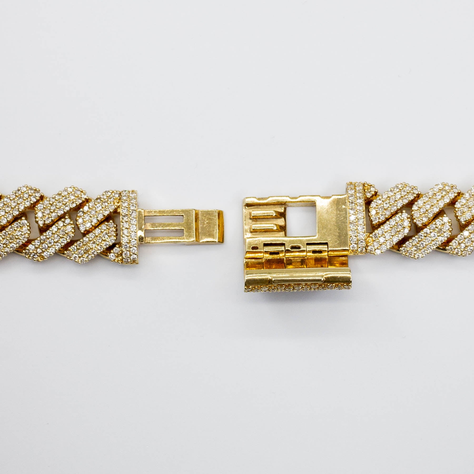 Diamond Cuban Link Necklace with Fold Over Bar Clasp | 21.5" | 24.28 c ...