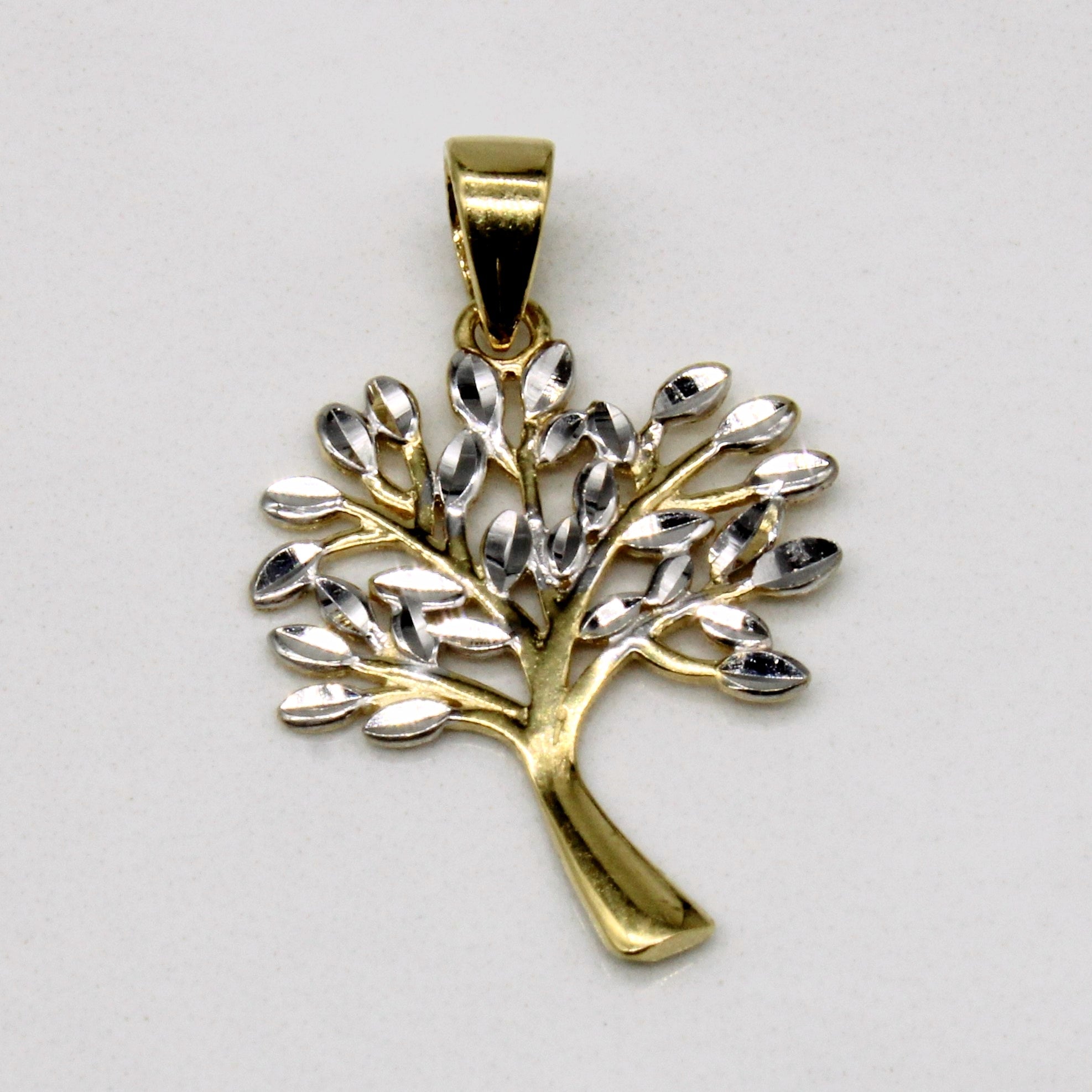 18k Two Tone Gold Tree Pendant – 100 Ways