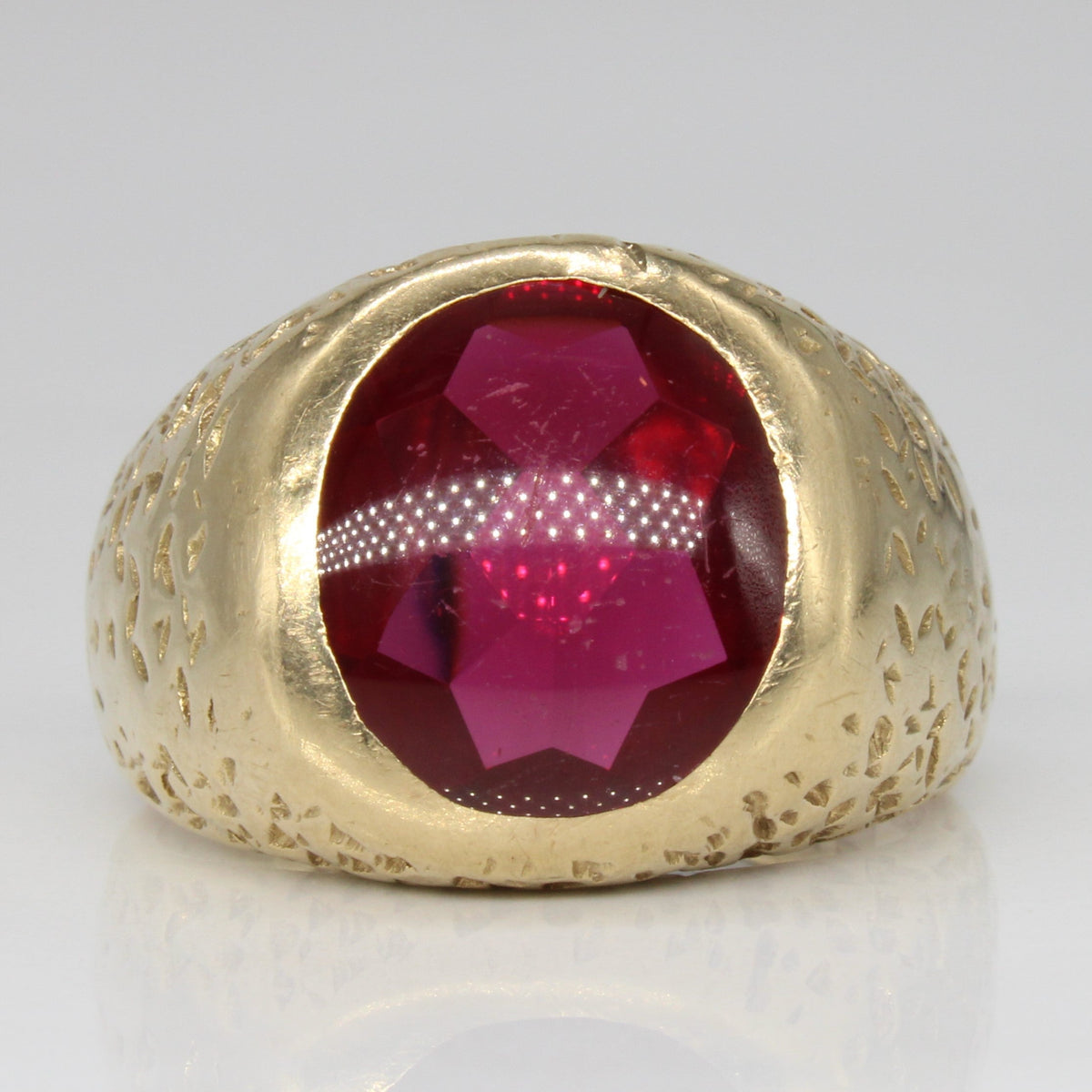Synthetic Ruby Cocktail Ring | 7.00ct | SZ 9.75