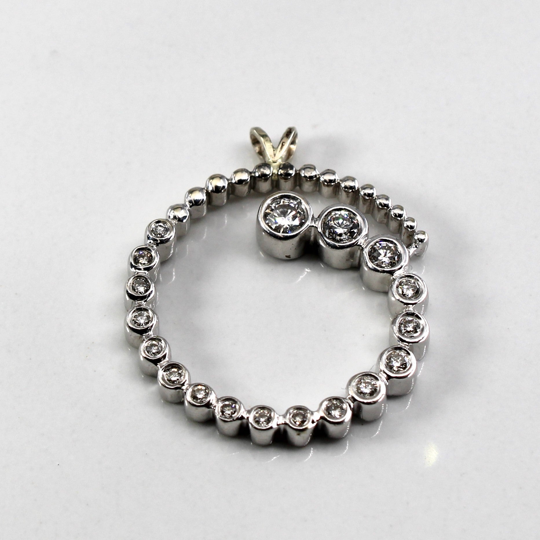 Bezel Set Diamond Spiral Pendant | 0.48ctw