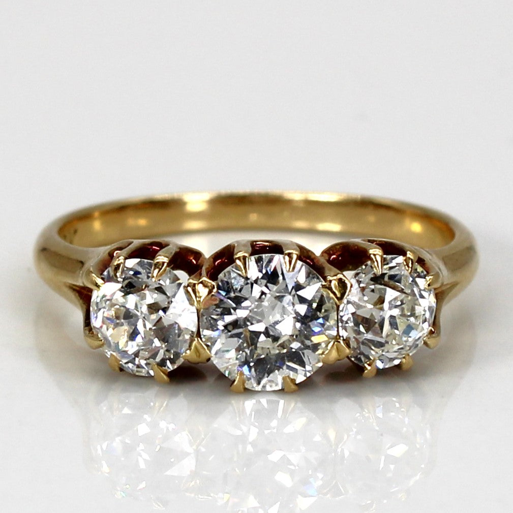 'Birks' Three Stone Diamond Vintage Ring | 0.57ct, 0.83ctw | SZ 6.25