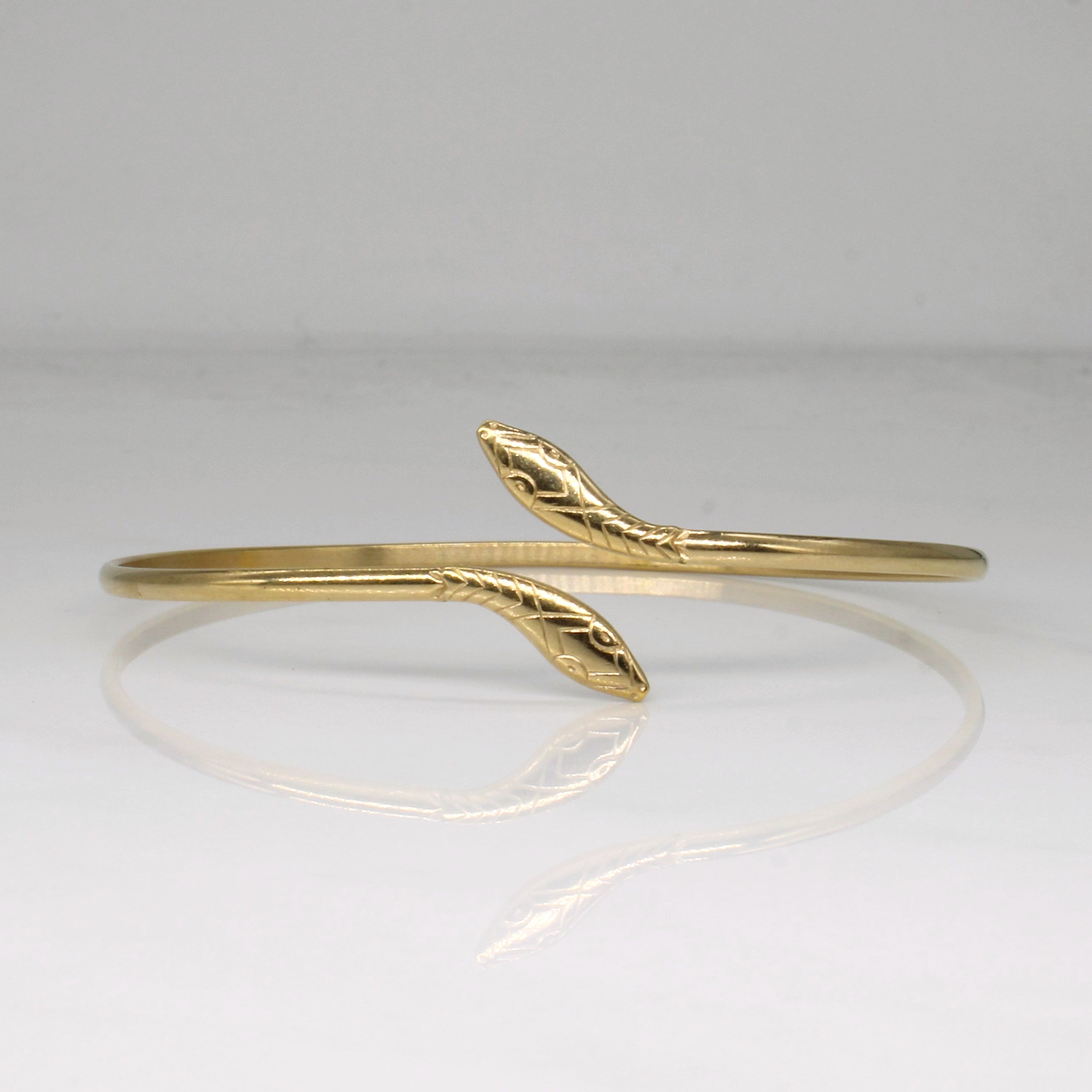 14k Yellow Gold Snake Bangle | 8" | – 100 Ways
