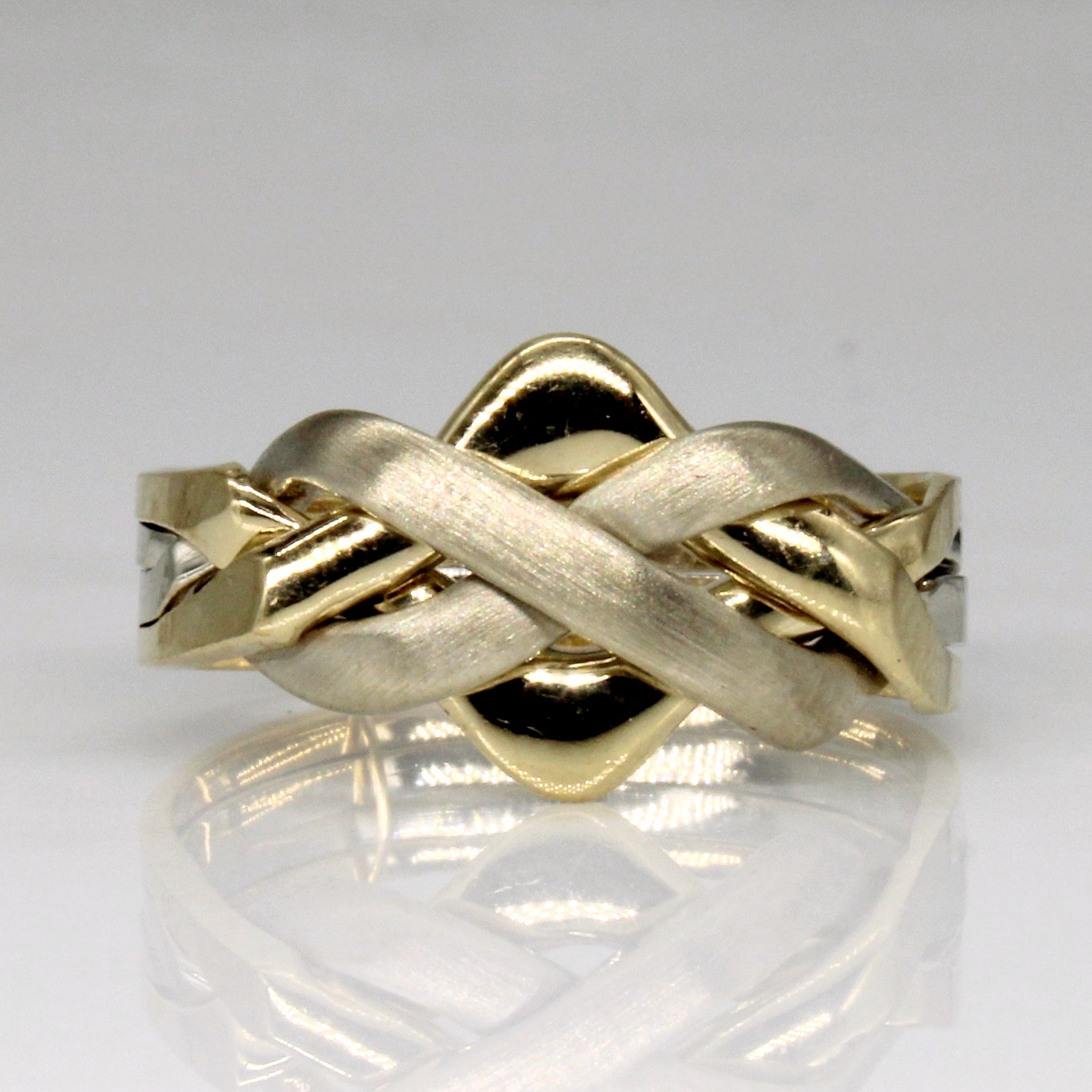 18k Two Tone Gold Solved Puzzle Ring | SZ 9