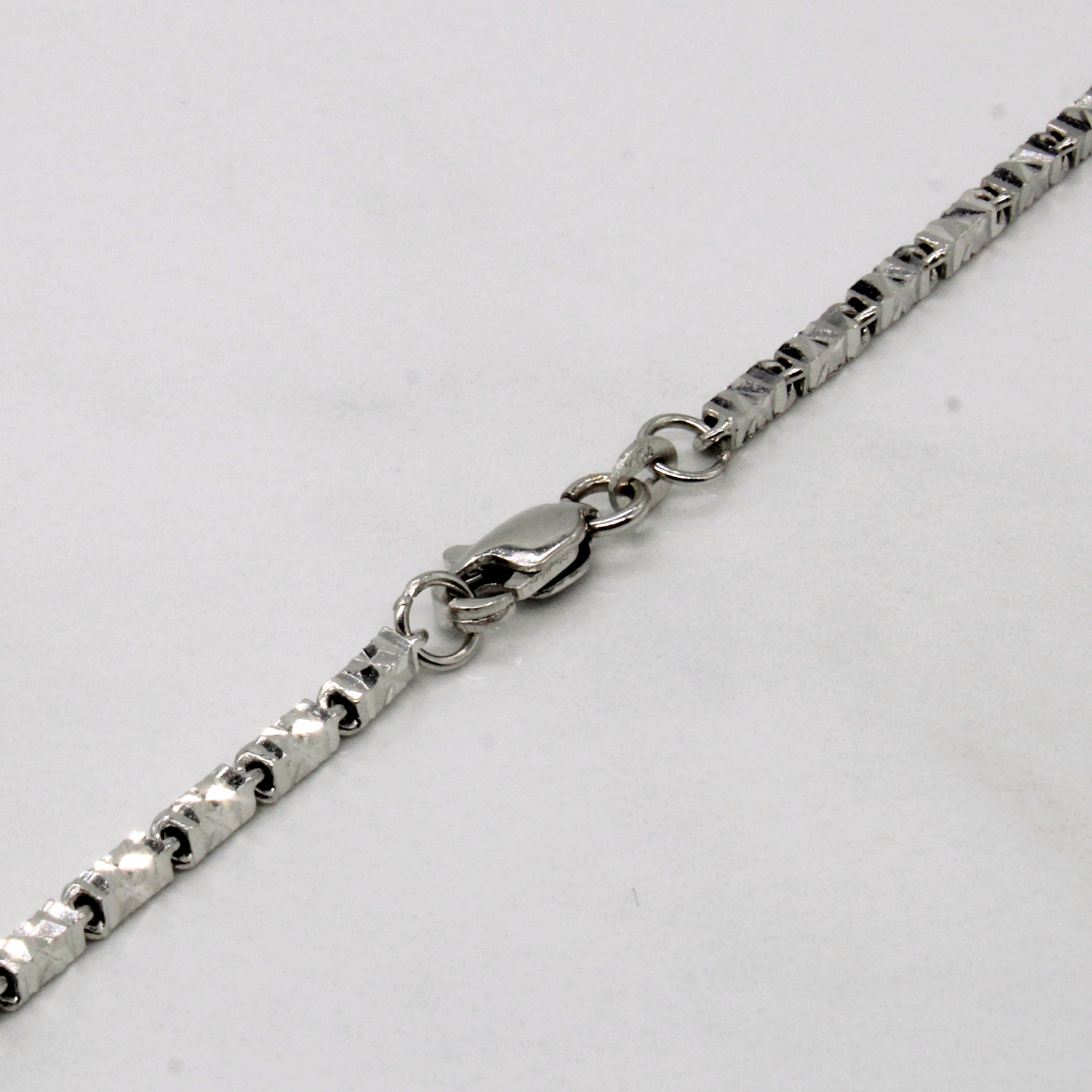 18k White Gold Bar Link Chain | 18" | – 100 Ways