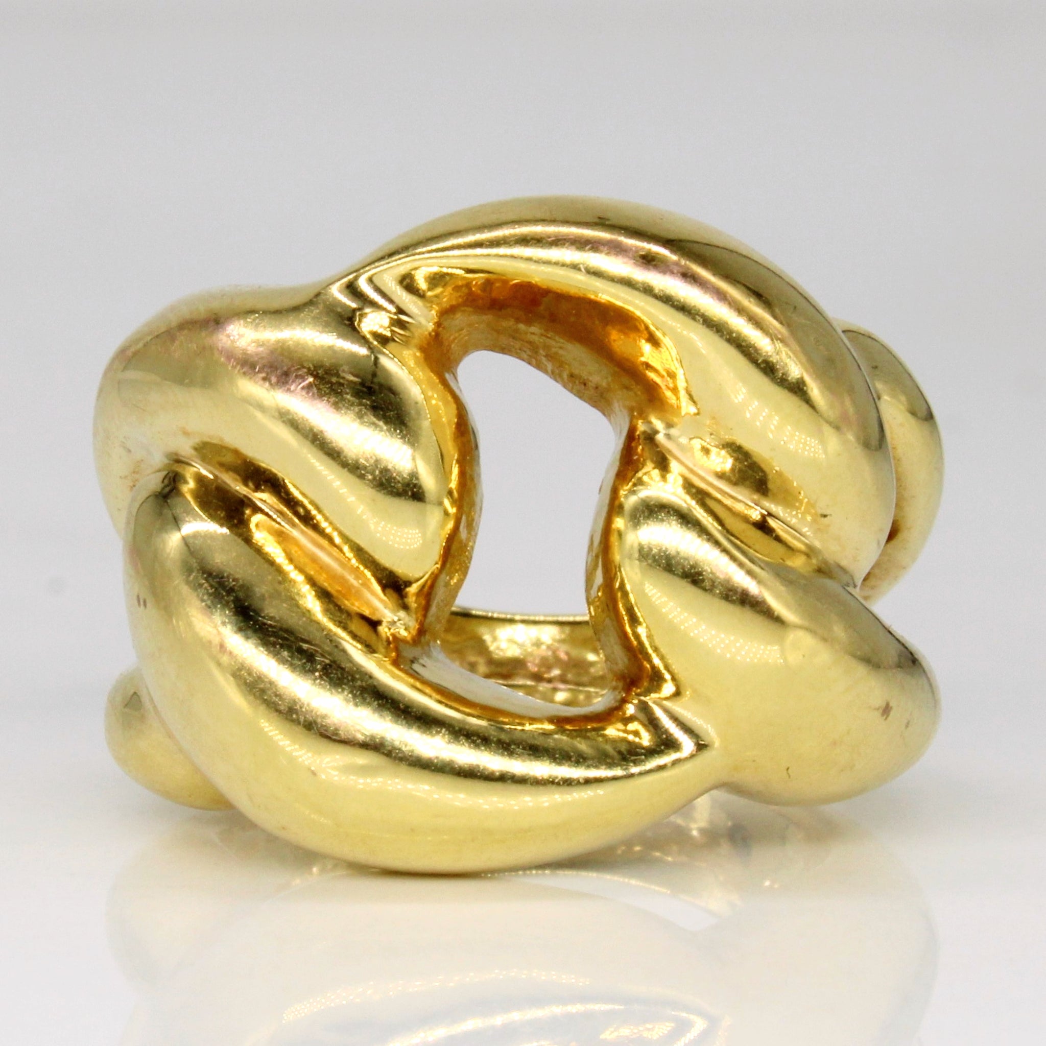 14k Yellow Gold Curb Link Ring | SZ 5.5