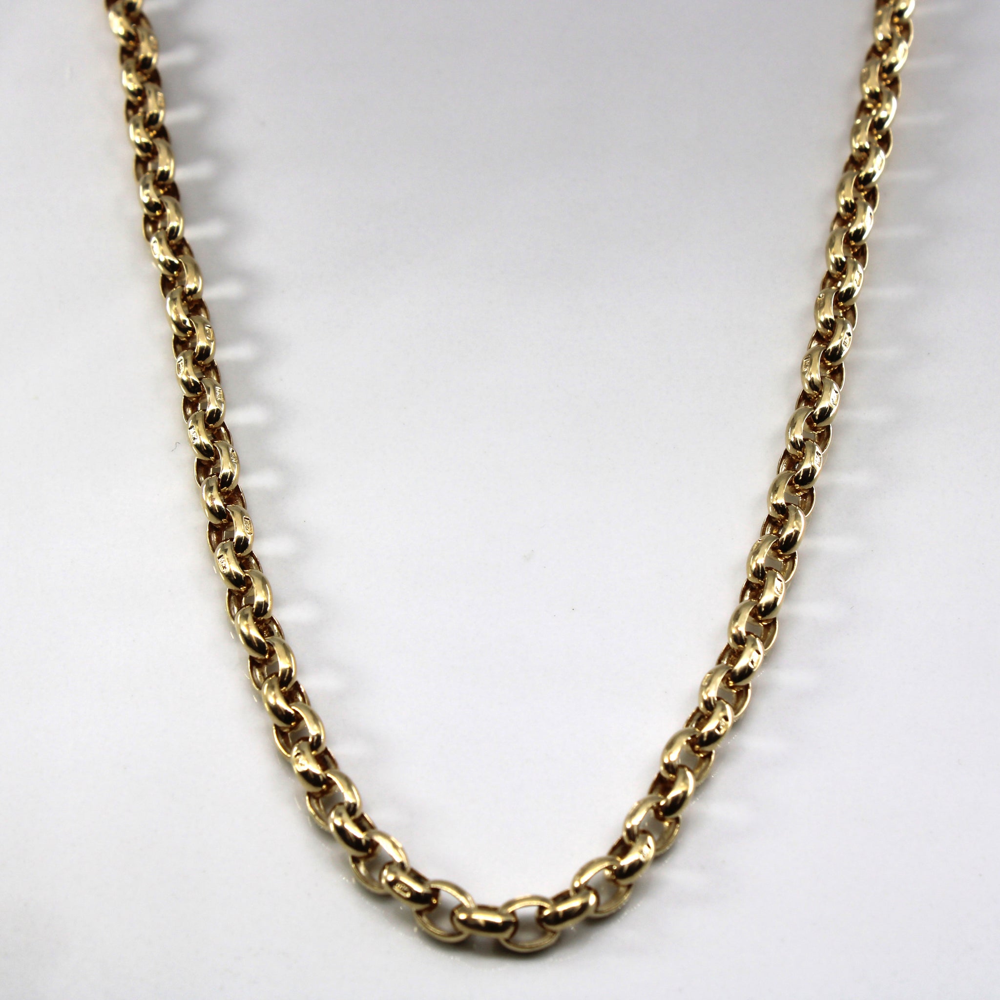 Vintage Inspired 10k Yellow Gold Rolo Watch Chain | 20"|
