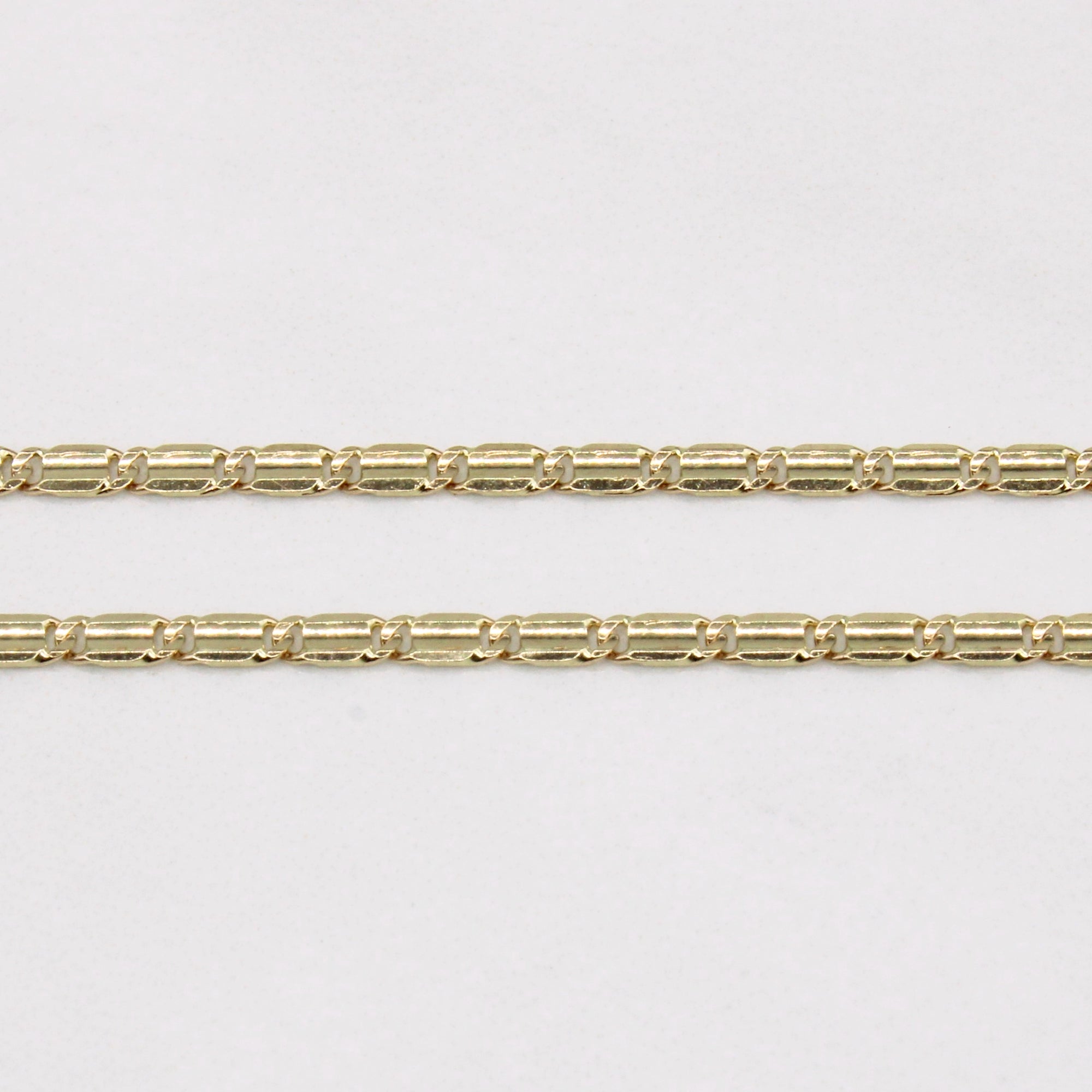 Italian 10k Yellow Gold Flat Link Chain | 20" | – 100 Ways