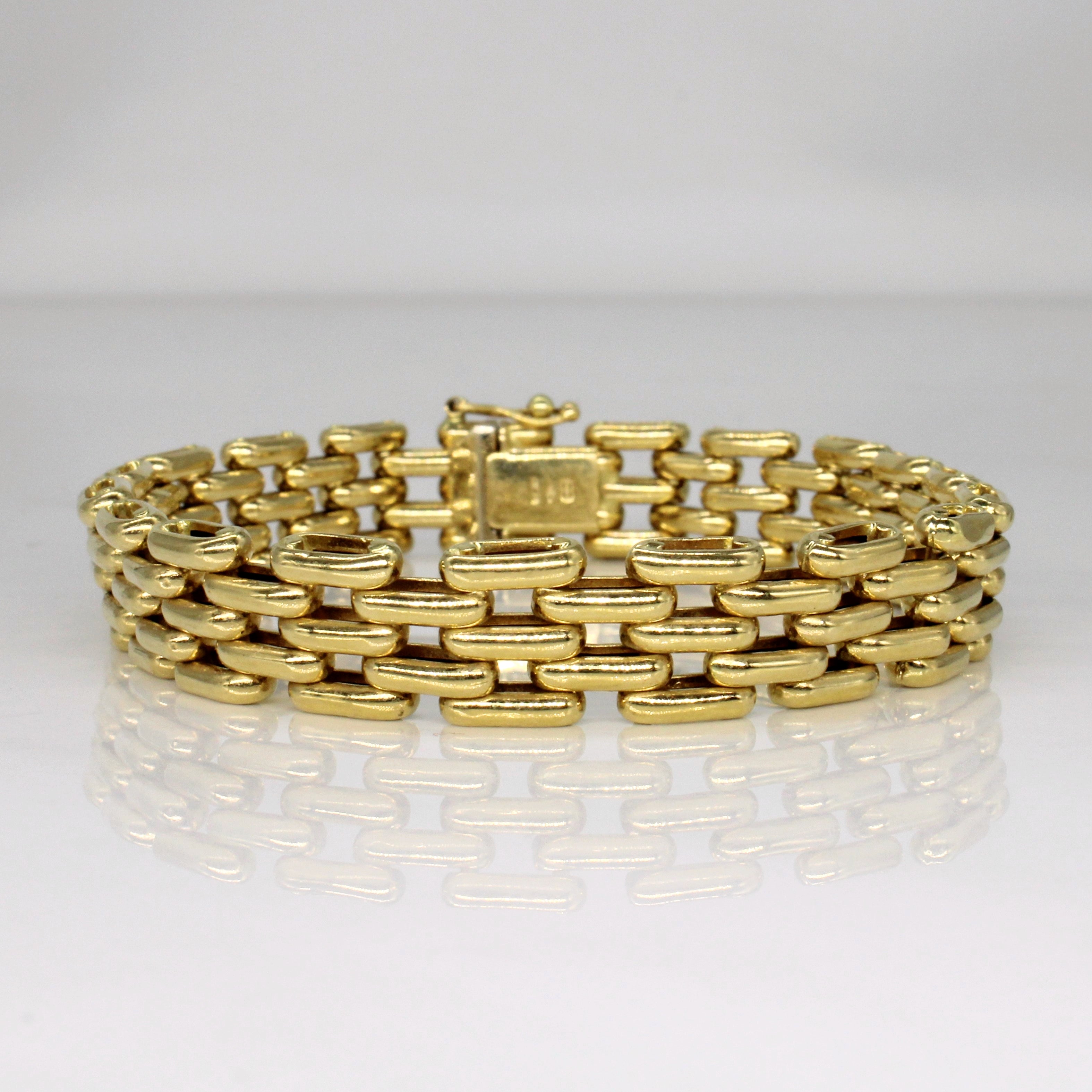 18k Yellow Gold Brick Link Bracelet | 7.5" | – 100 Ways